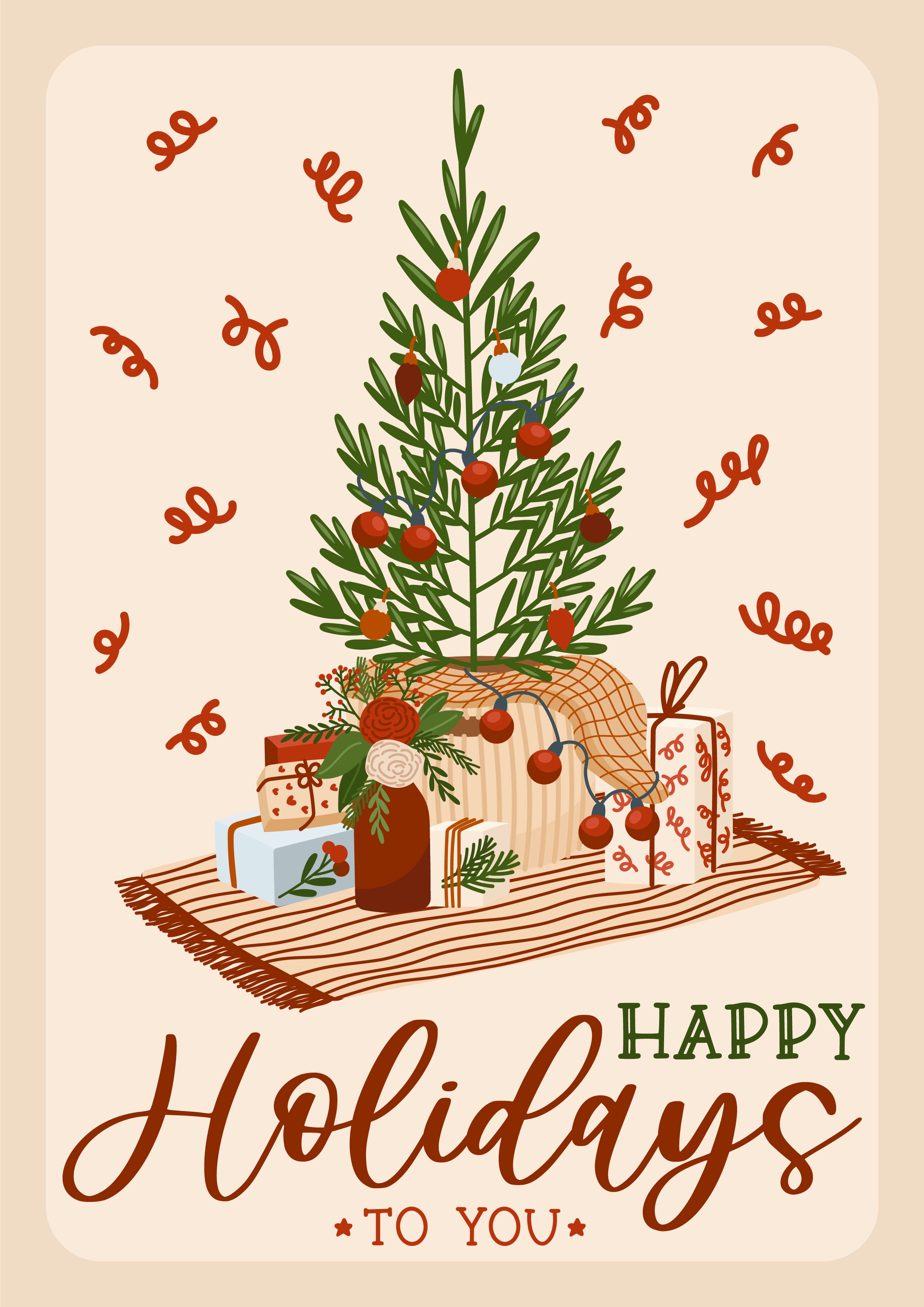 Printable Christmas card / Happy holidays card