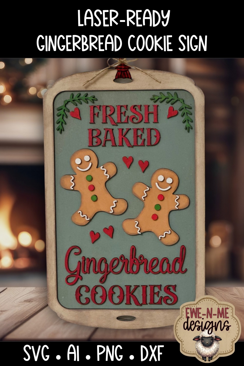 Fresh Baked Gingerbread Sign Laser Ready SVG | Holiday SVG