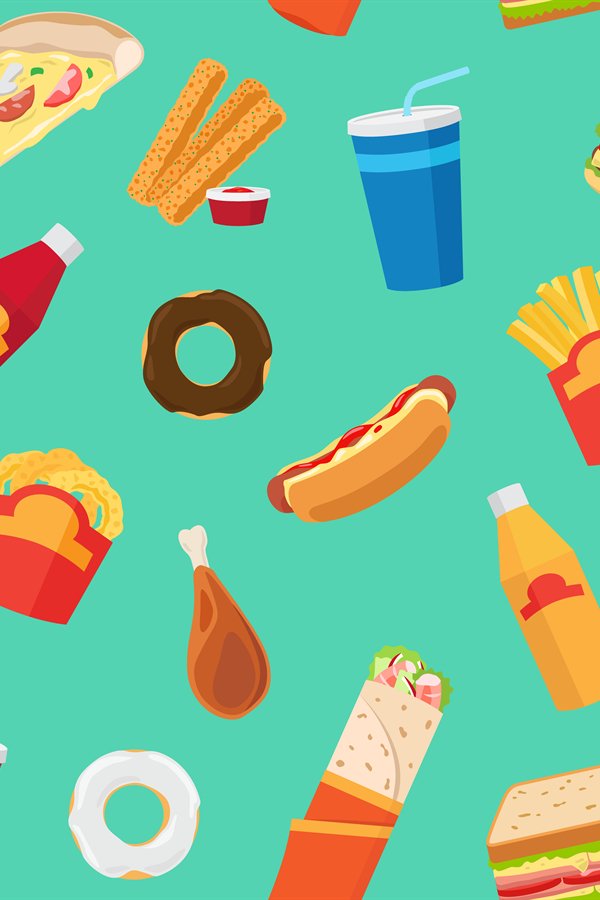 Vector fast food pattern