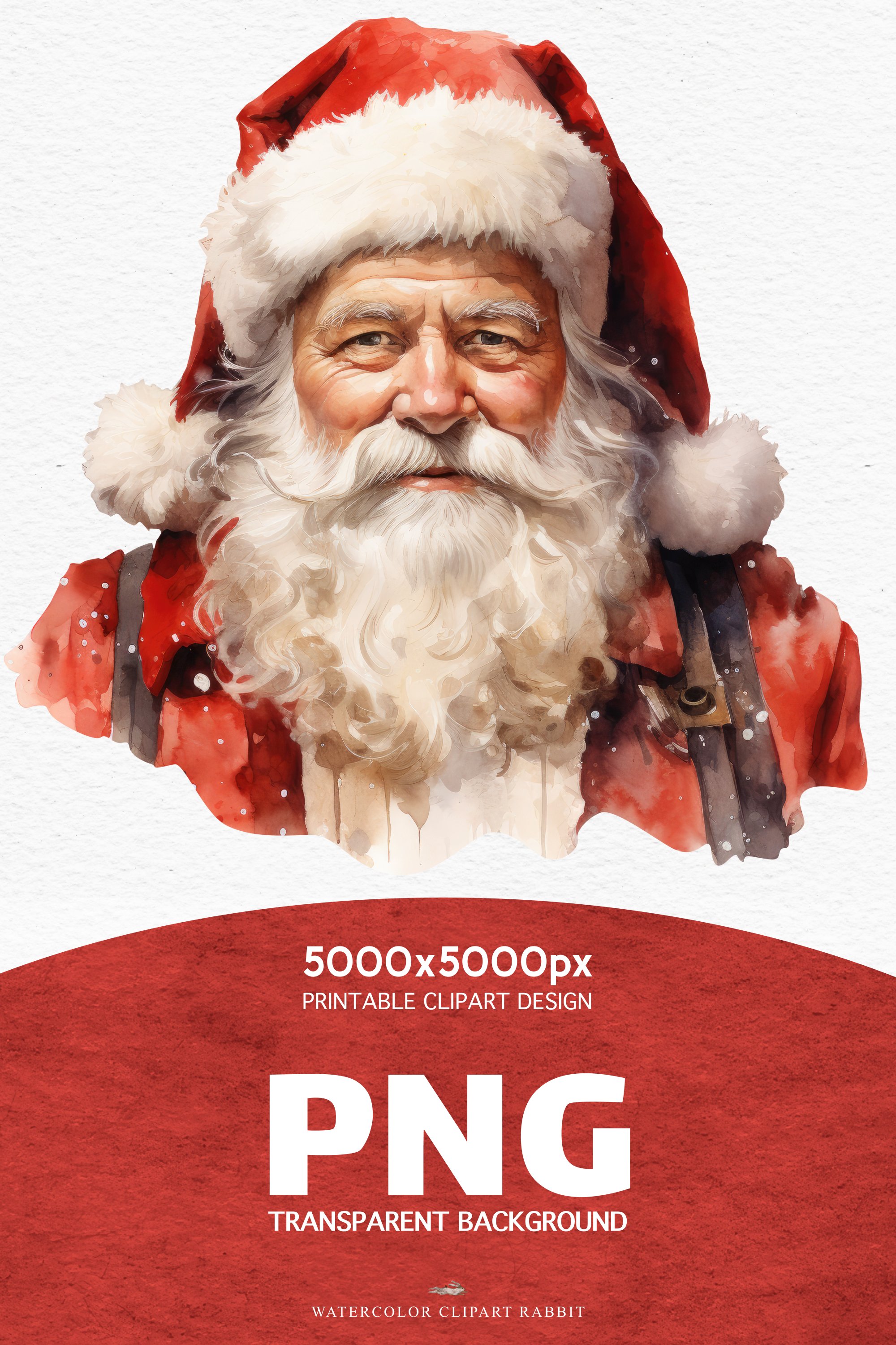 Christmas Santa Claus Portrait Face Head Winter Clipart PNG