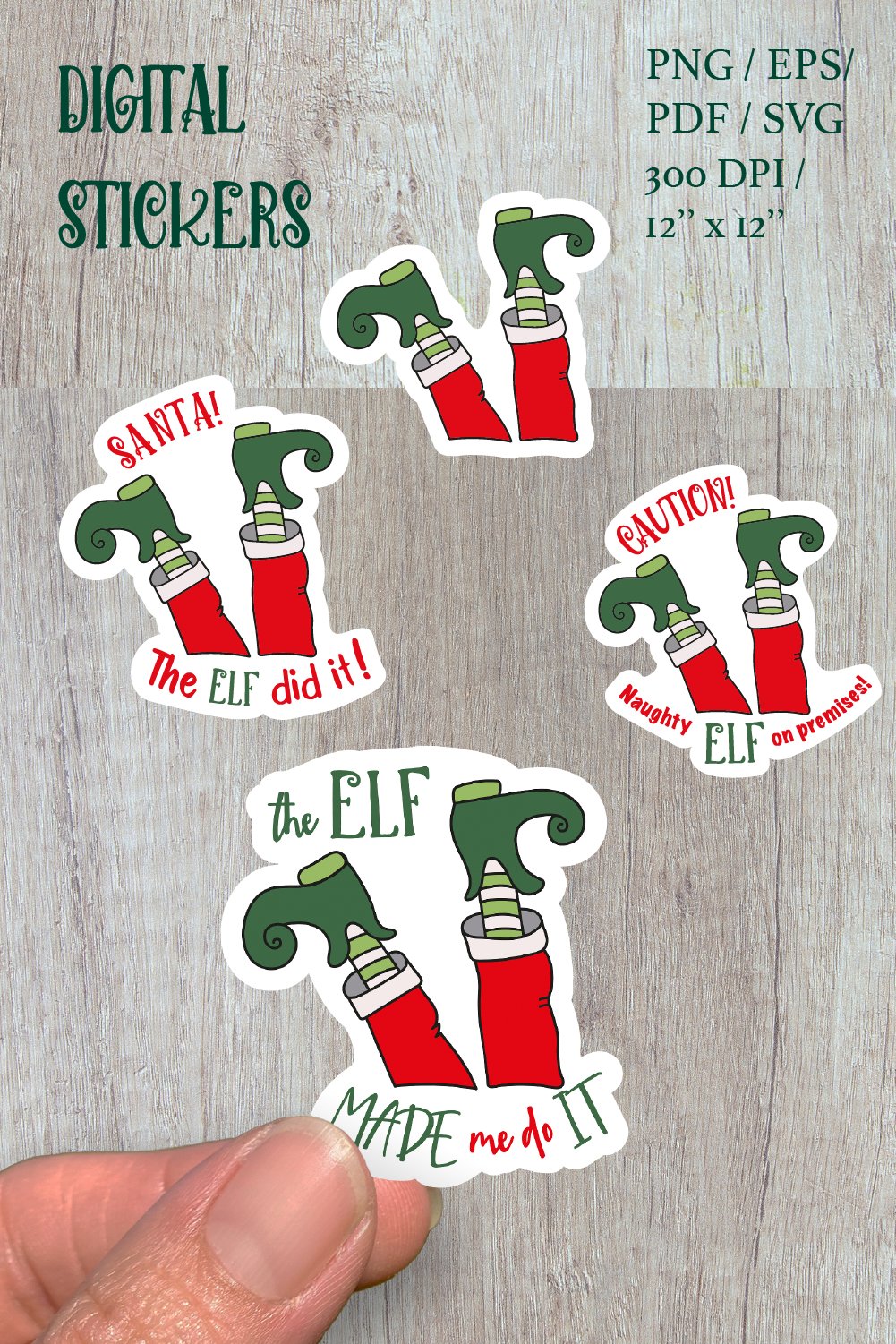 Stickers ELF with quote. Funny stickers SVG