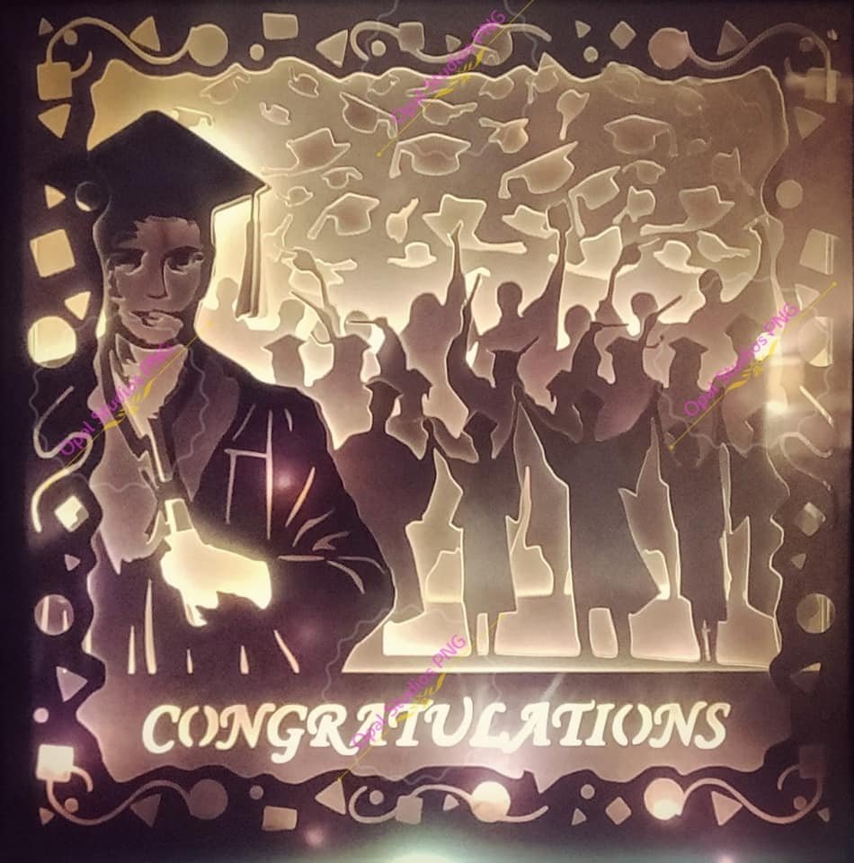 Graduation congratulations 3d layered shadow box light box