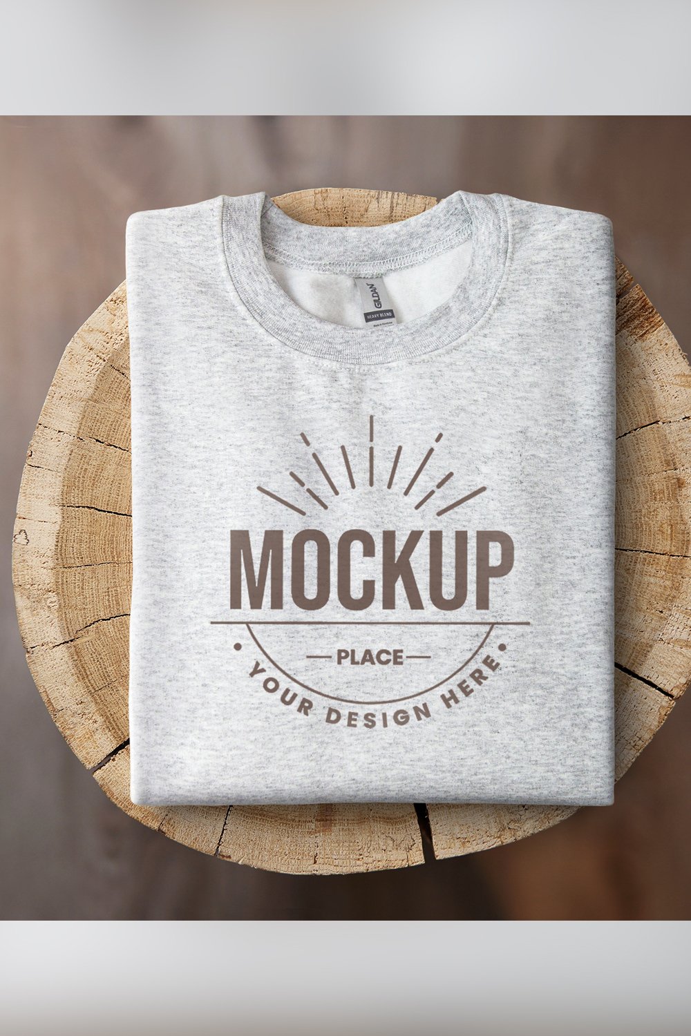 Folded Ash Grey Gildan 18000 Sweatshirt Mockup Printable SVG