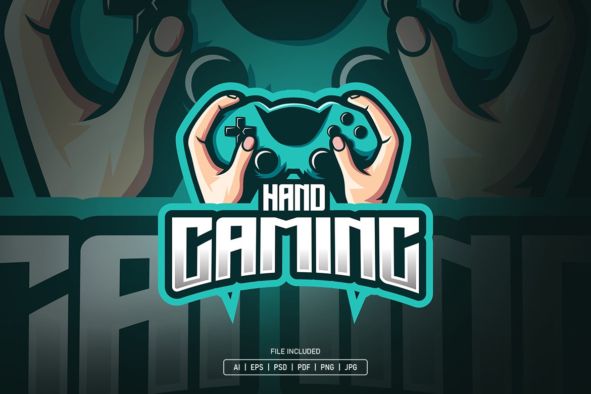 hand gaming mascot logo