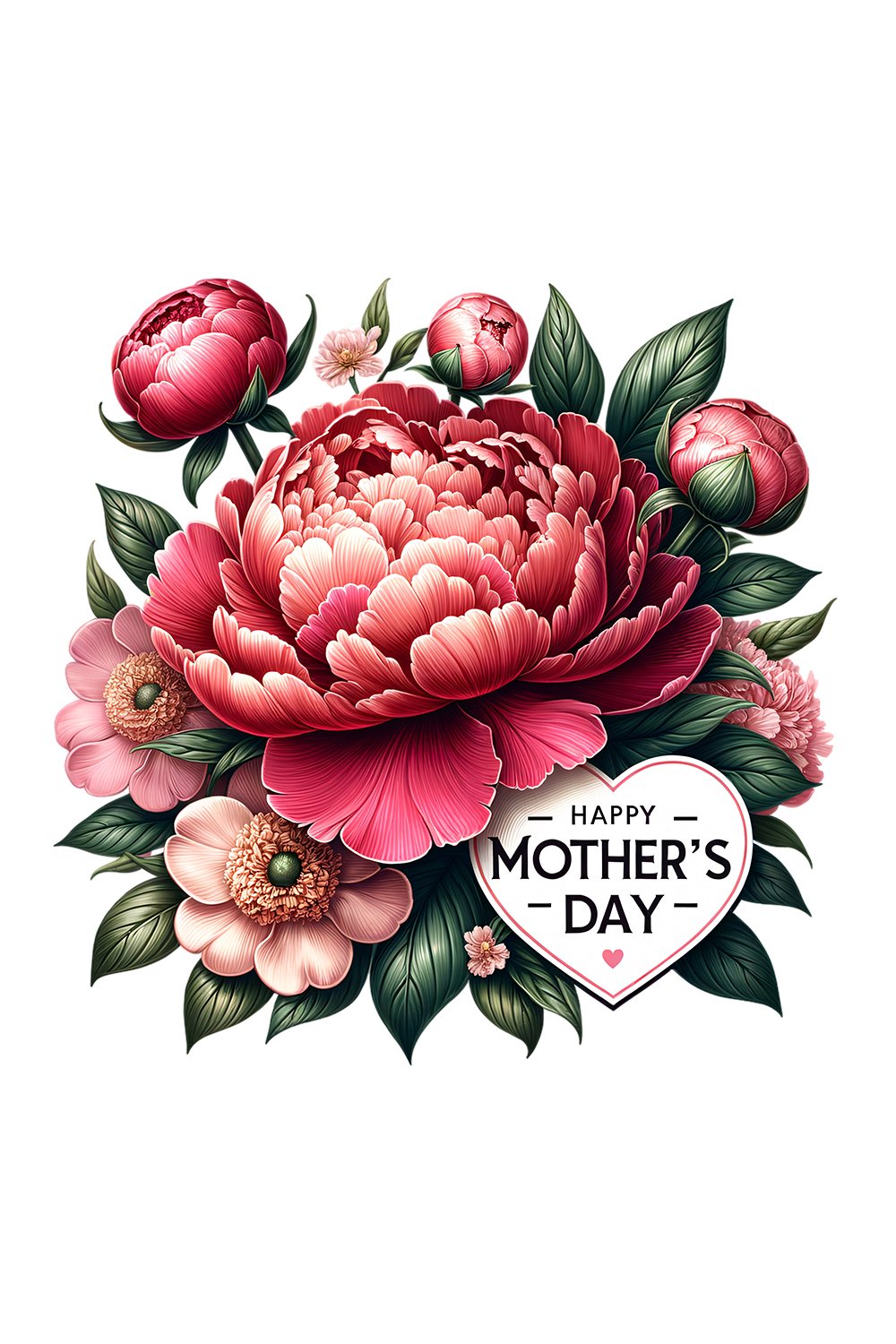 Mothers Day Peony Florals Clipart Sublimation (3818446)