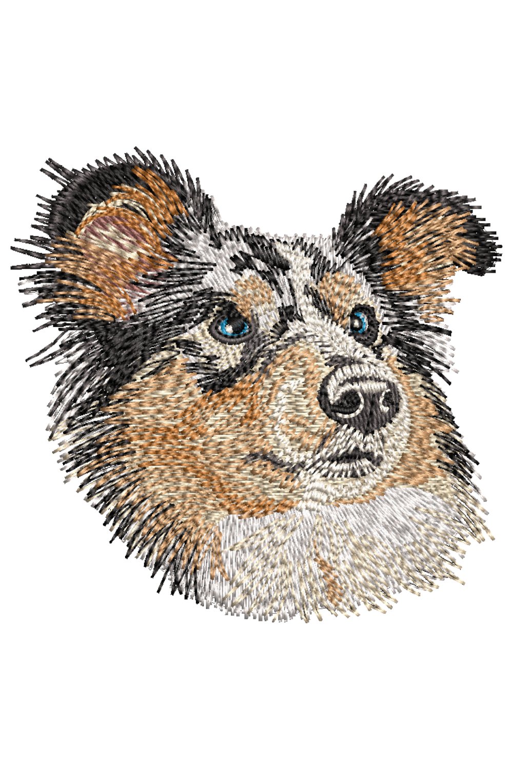 Blue Merle Shetland Sheepdog machine embroidery file