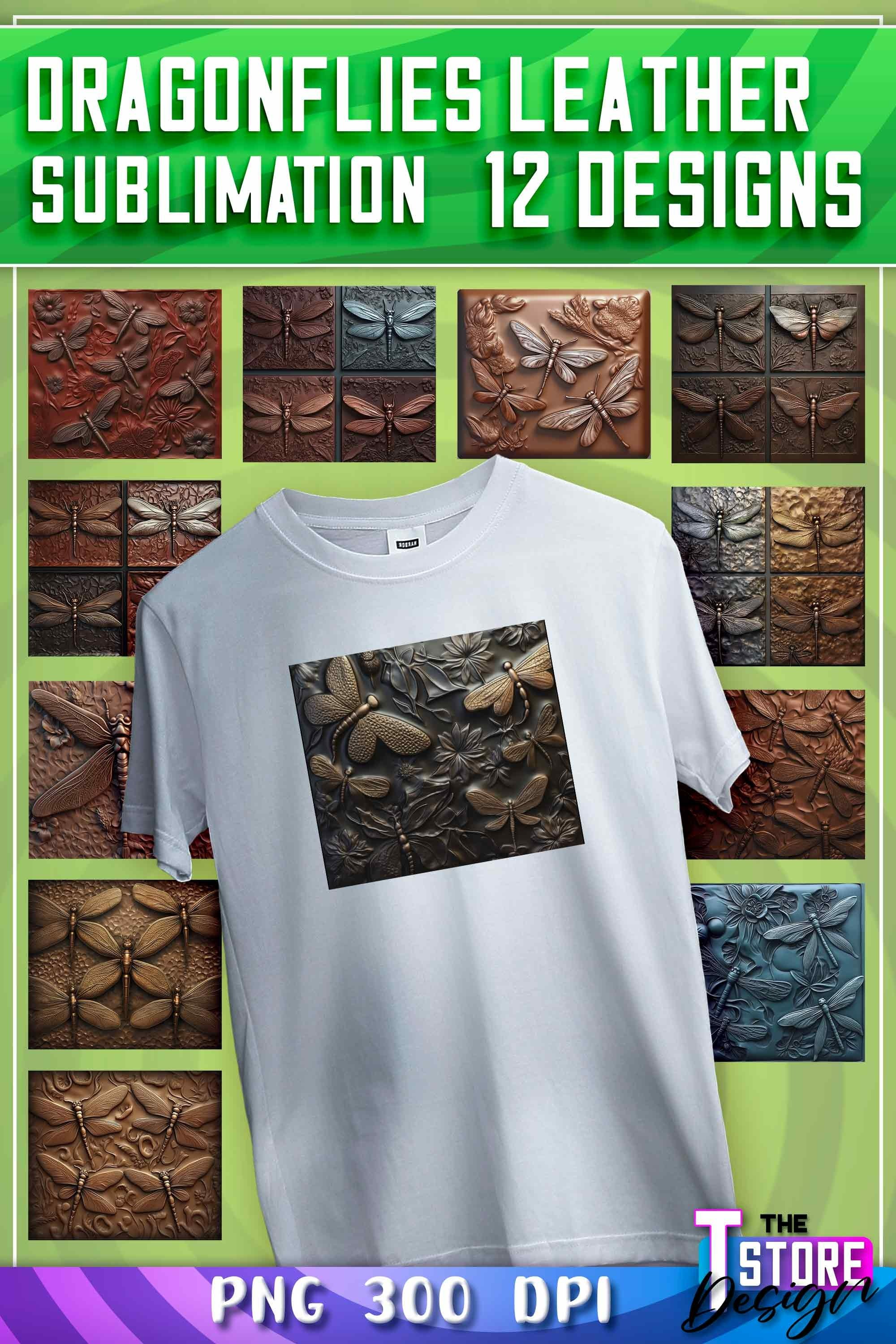 Dragonflies Leather Sublimation | T-Shirt Design | (2890572)