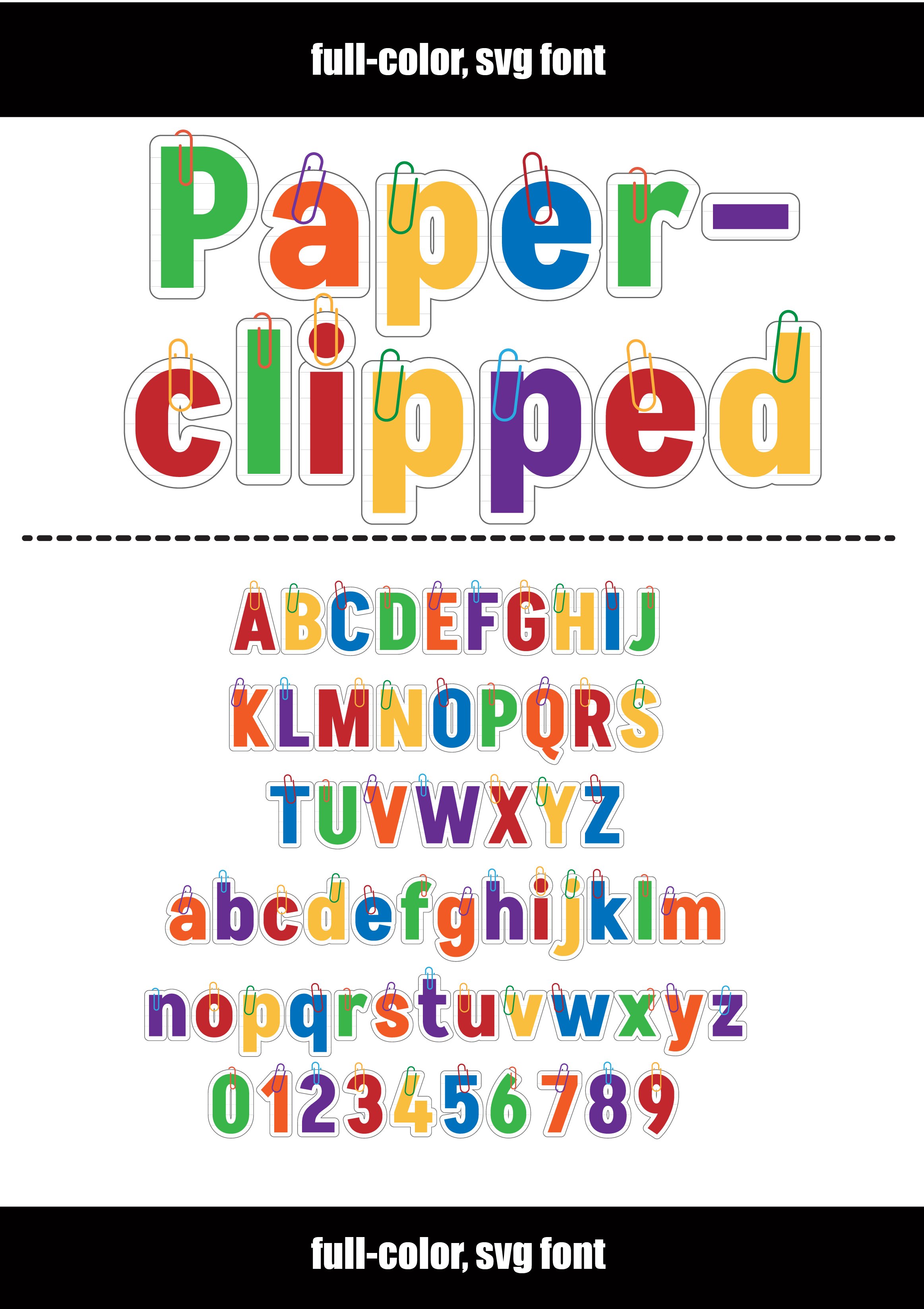 School Themed Full Color SVG Font