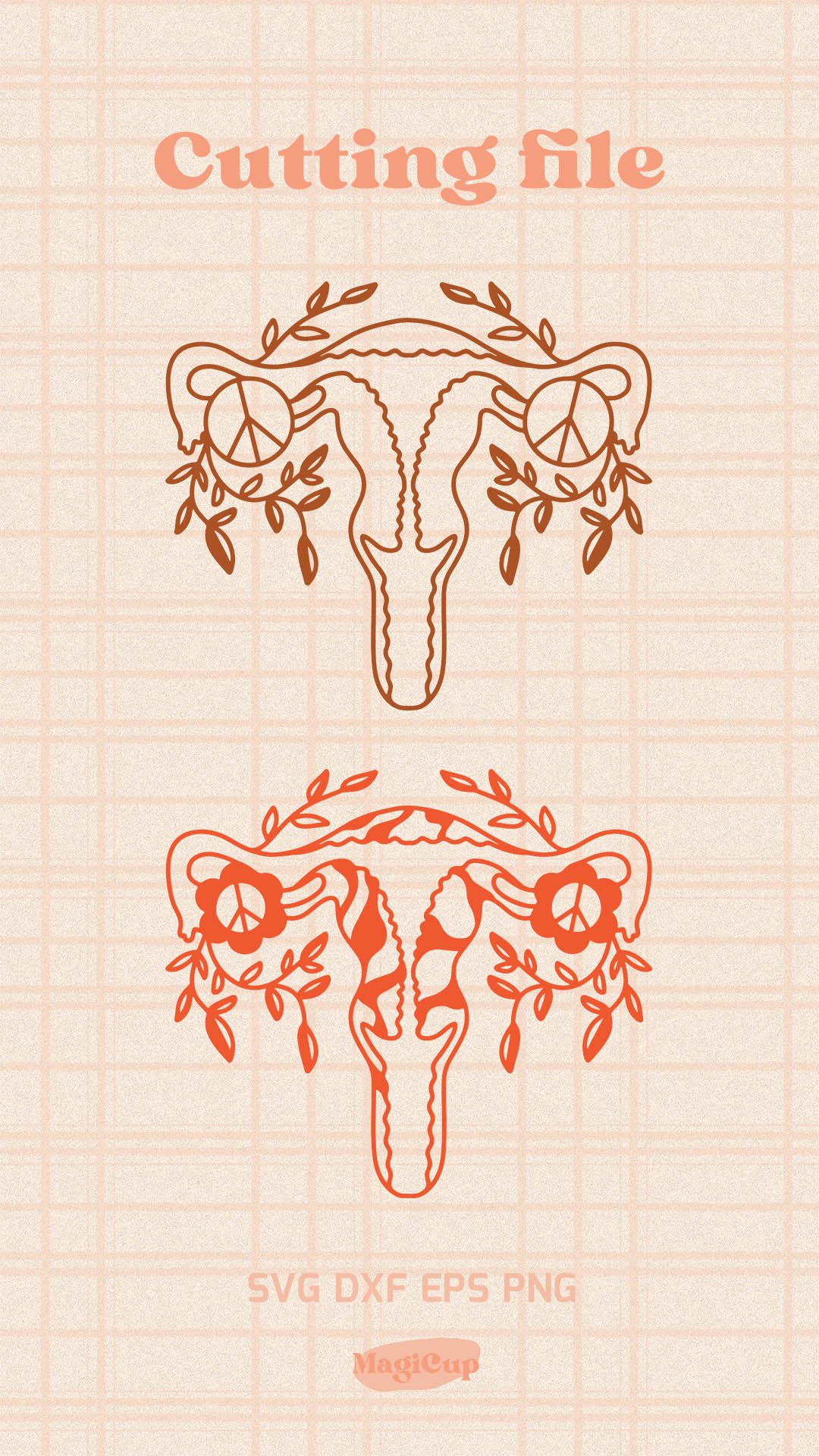 Groovy & Hippie files for Cutting Machines - Uterus svg, png