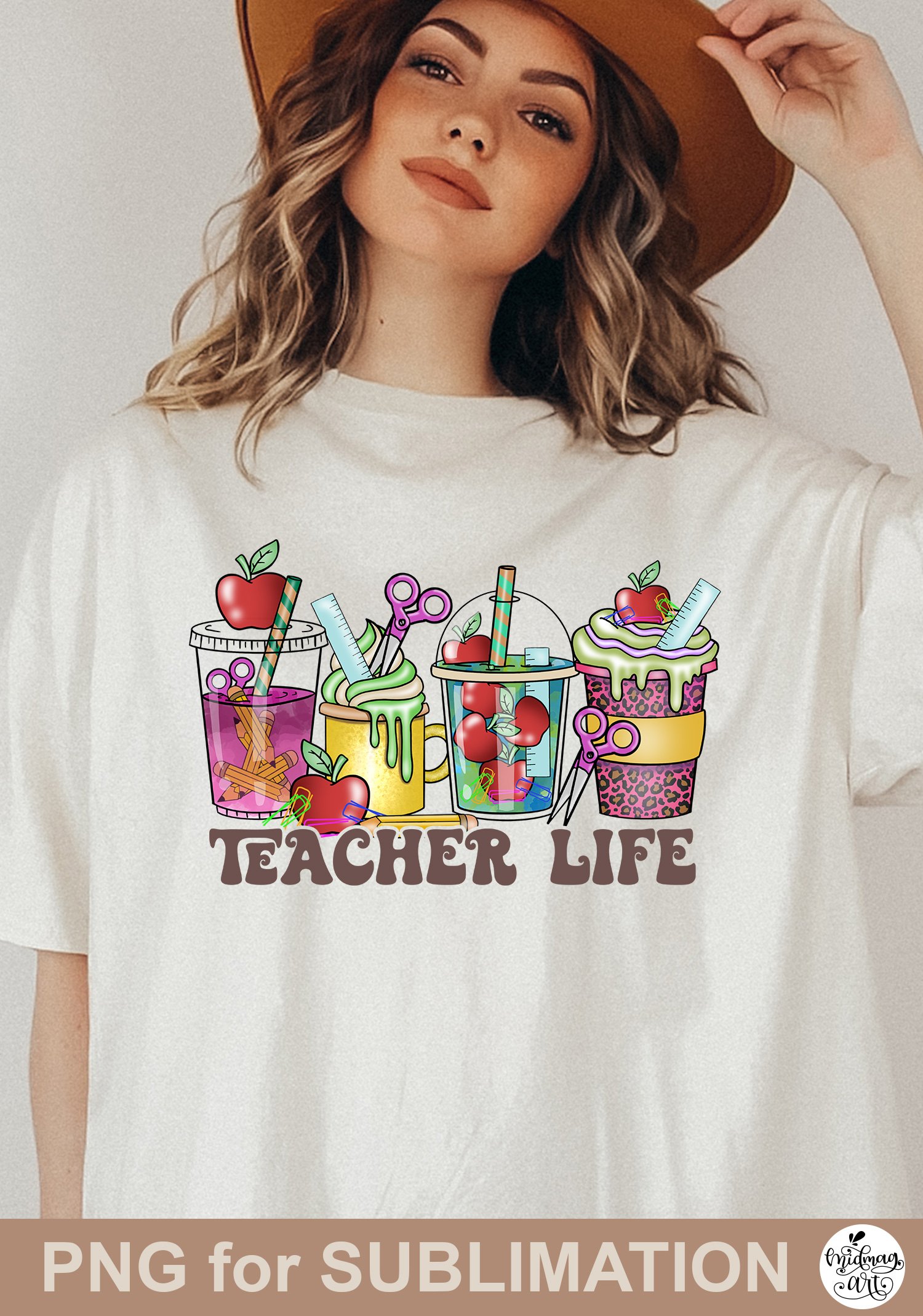 Teacher life coffee cups png sublimation design download