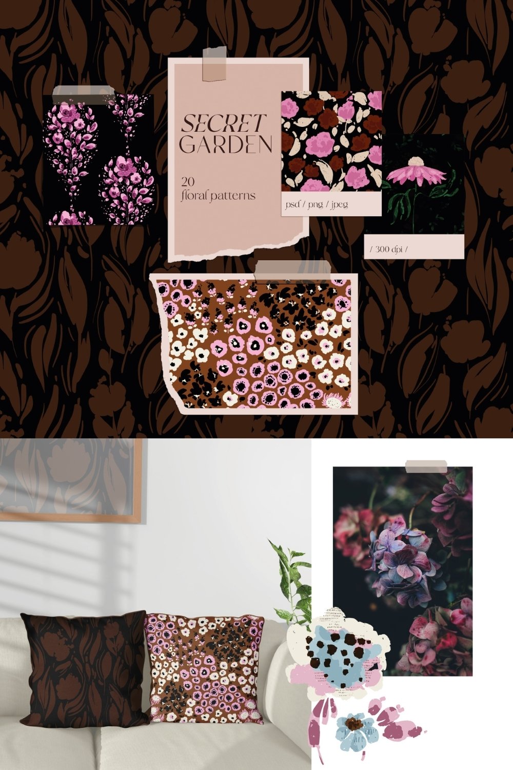 Secret garden. Floral patterns