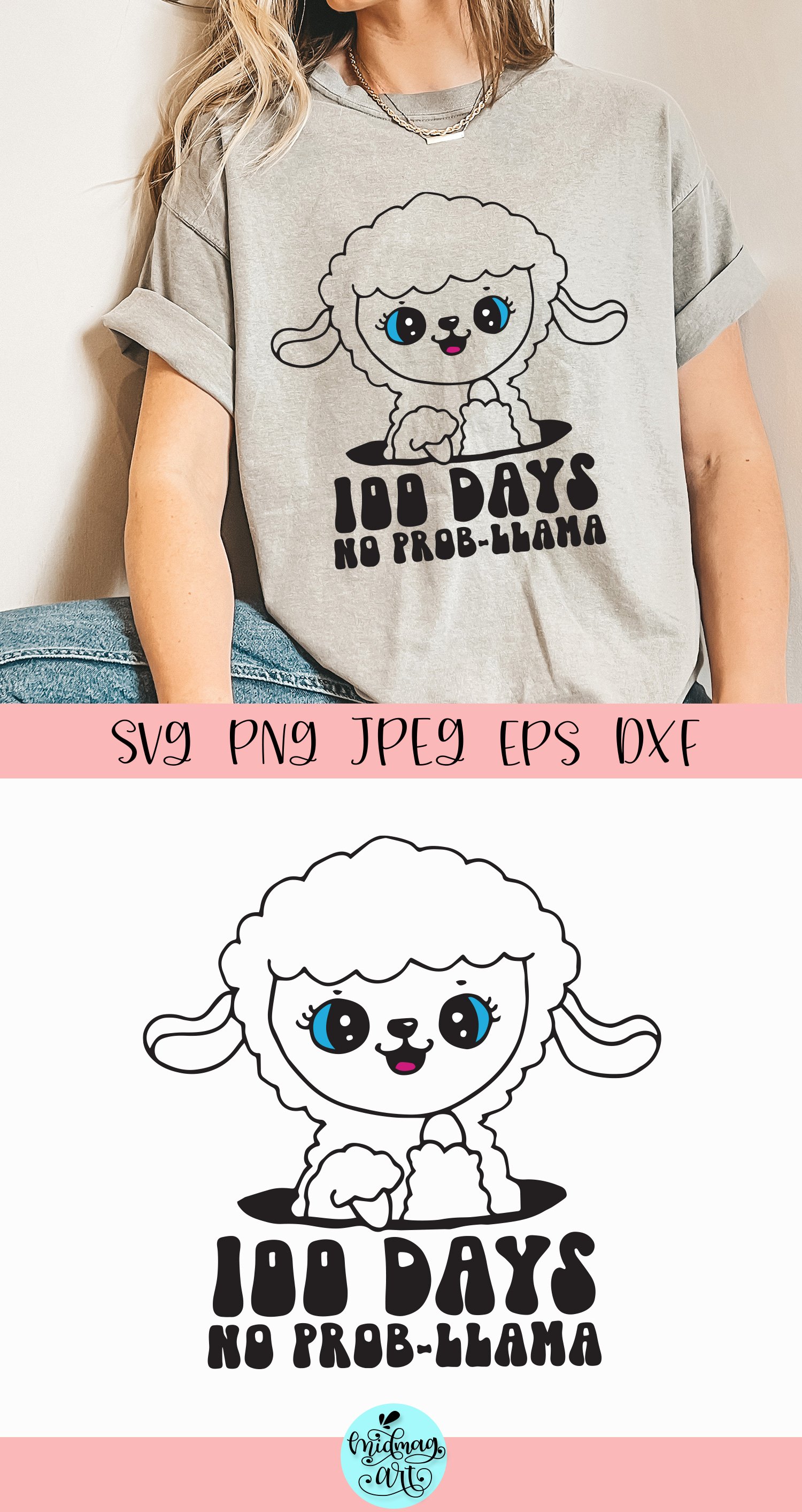 100 days no probllama svg, back to school svg (1810639)