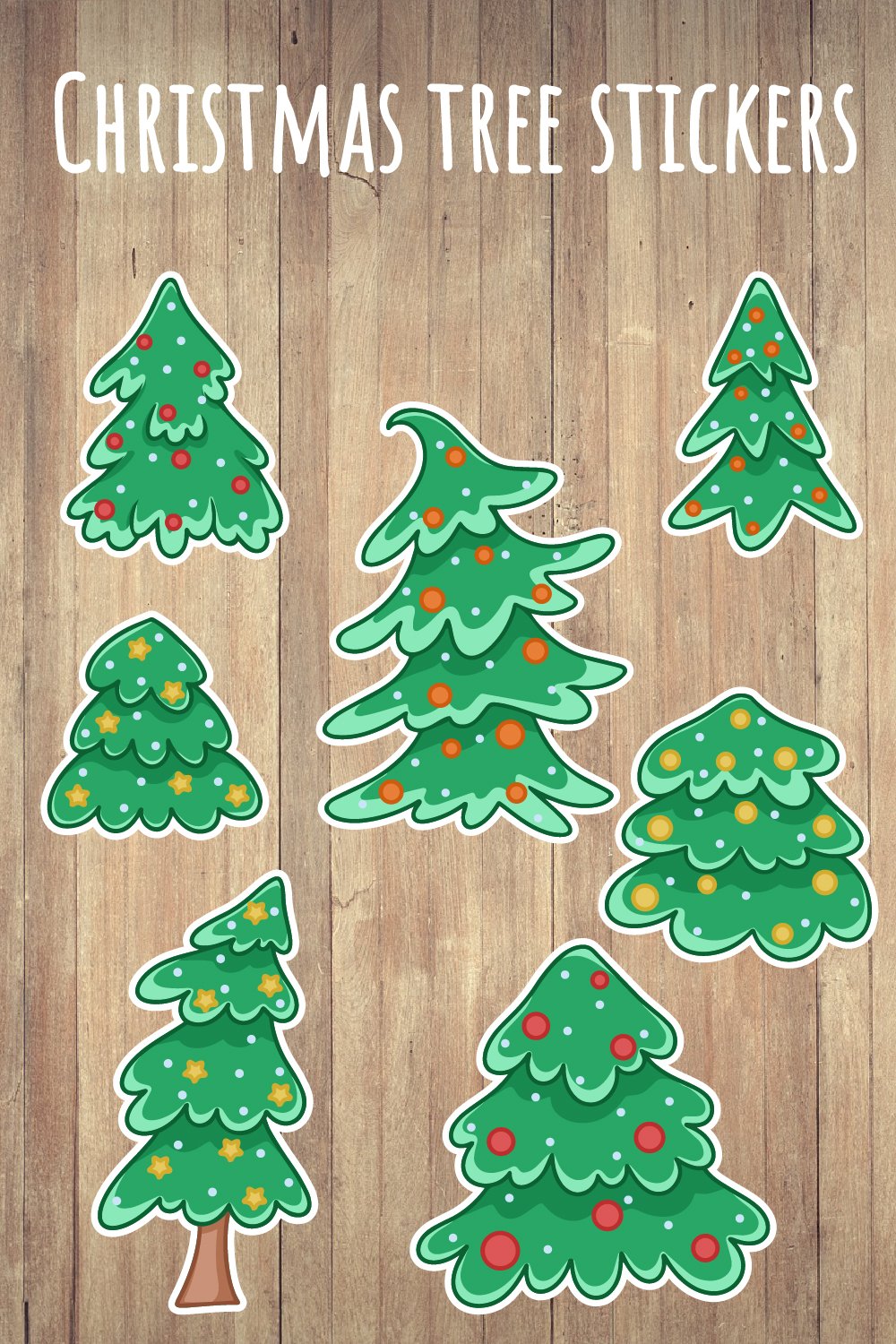 Christmas tree stickers set SVG/PNG