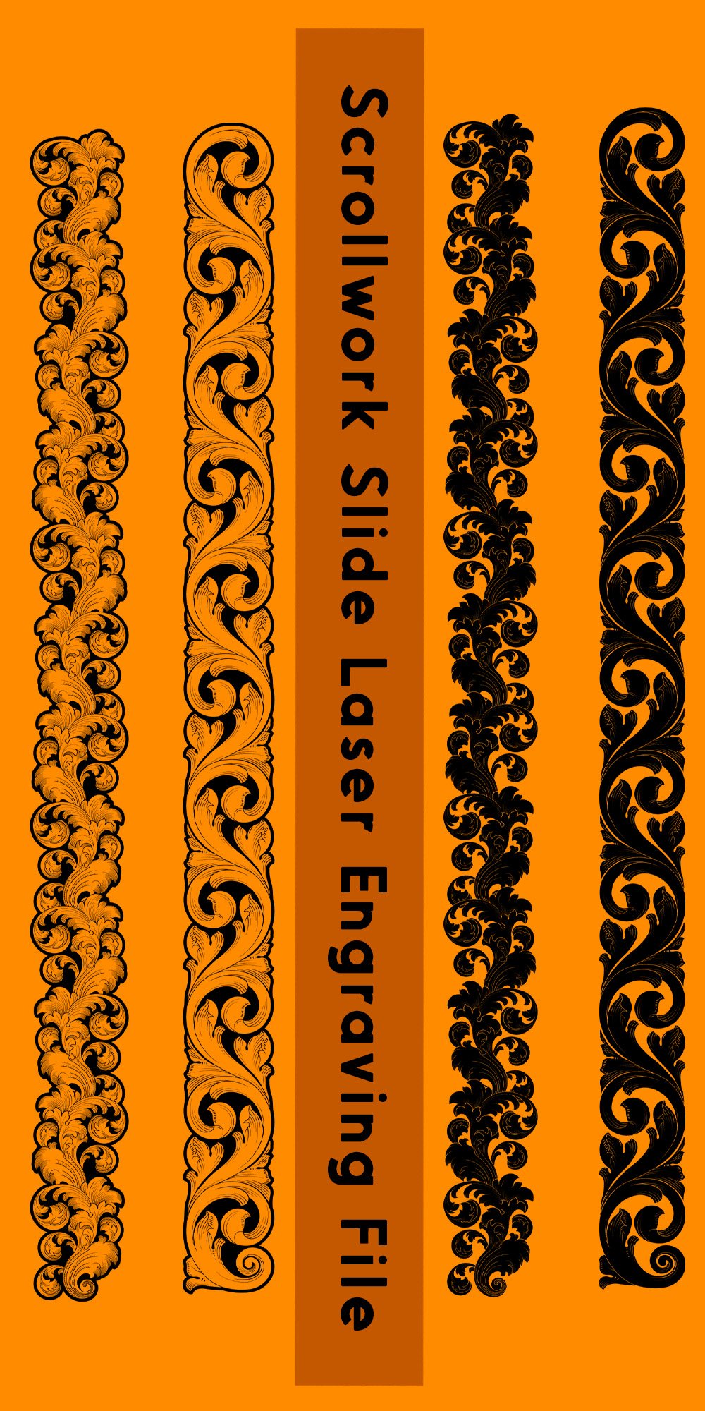 Custom Single Scrollwork Slide Vector Laser (4873107)