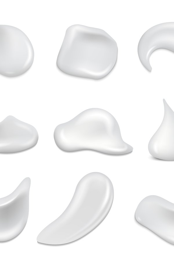 Realistic white skin cosmetic cream vector set