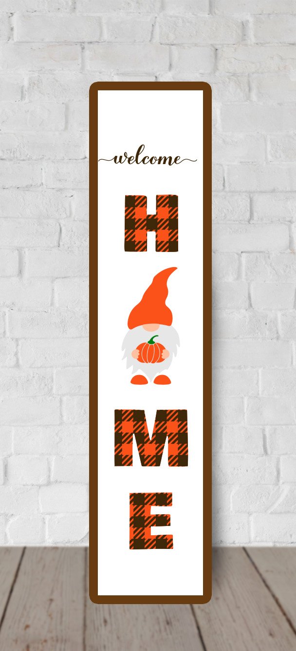 Fall Gnome Porch Sign. Welcome home. Thanksgiving Front Sign