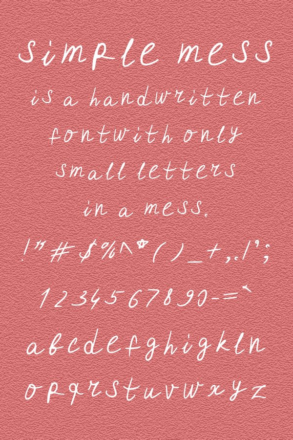 Simple Mess font in ttf, otf