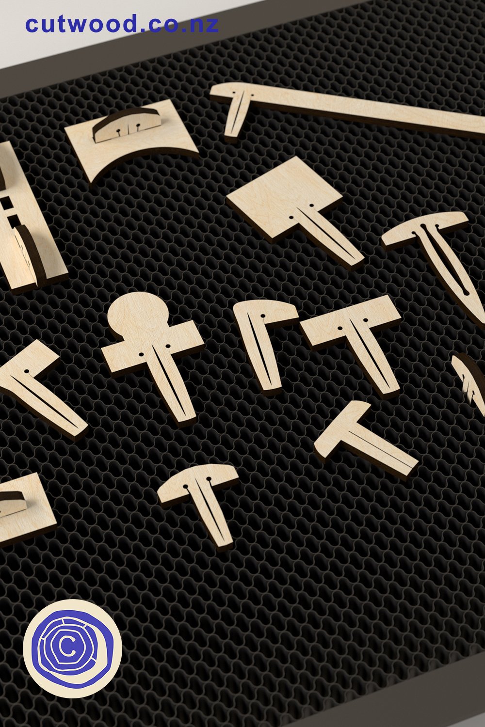 Glowforge Pins Starter Park SVG files