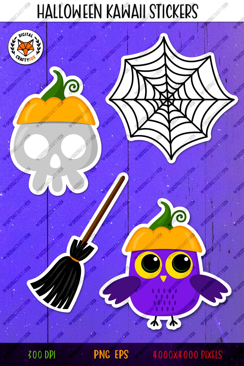 Halloween Kawaii Stickers PNG, Printable Halloween Stickers