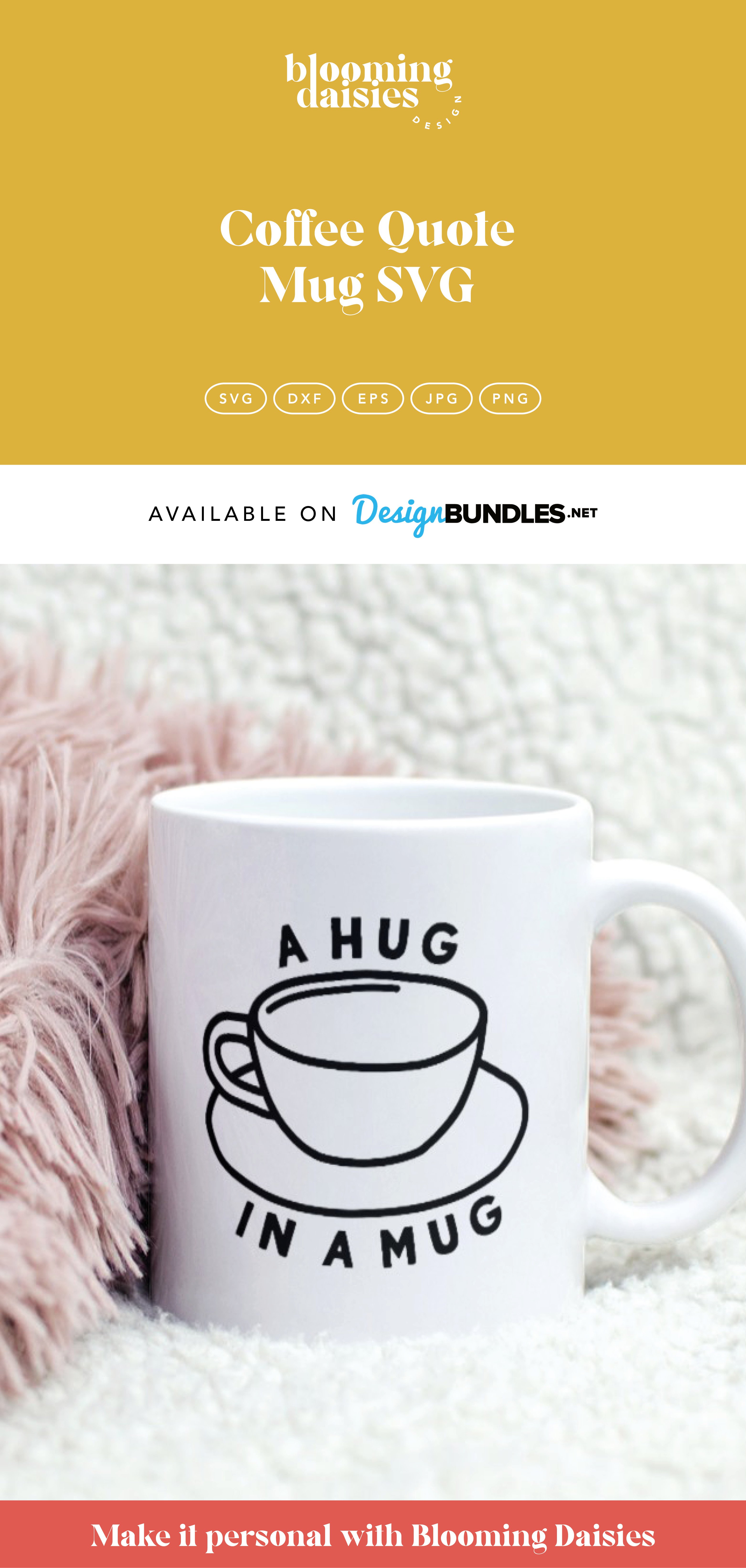 A Hug In A Mug SVG | Coffee Mug Illustration SVG
