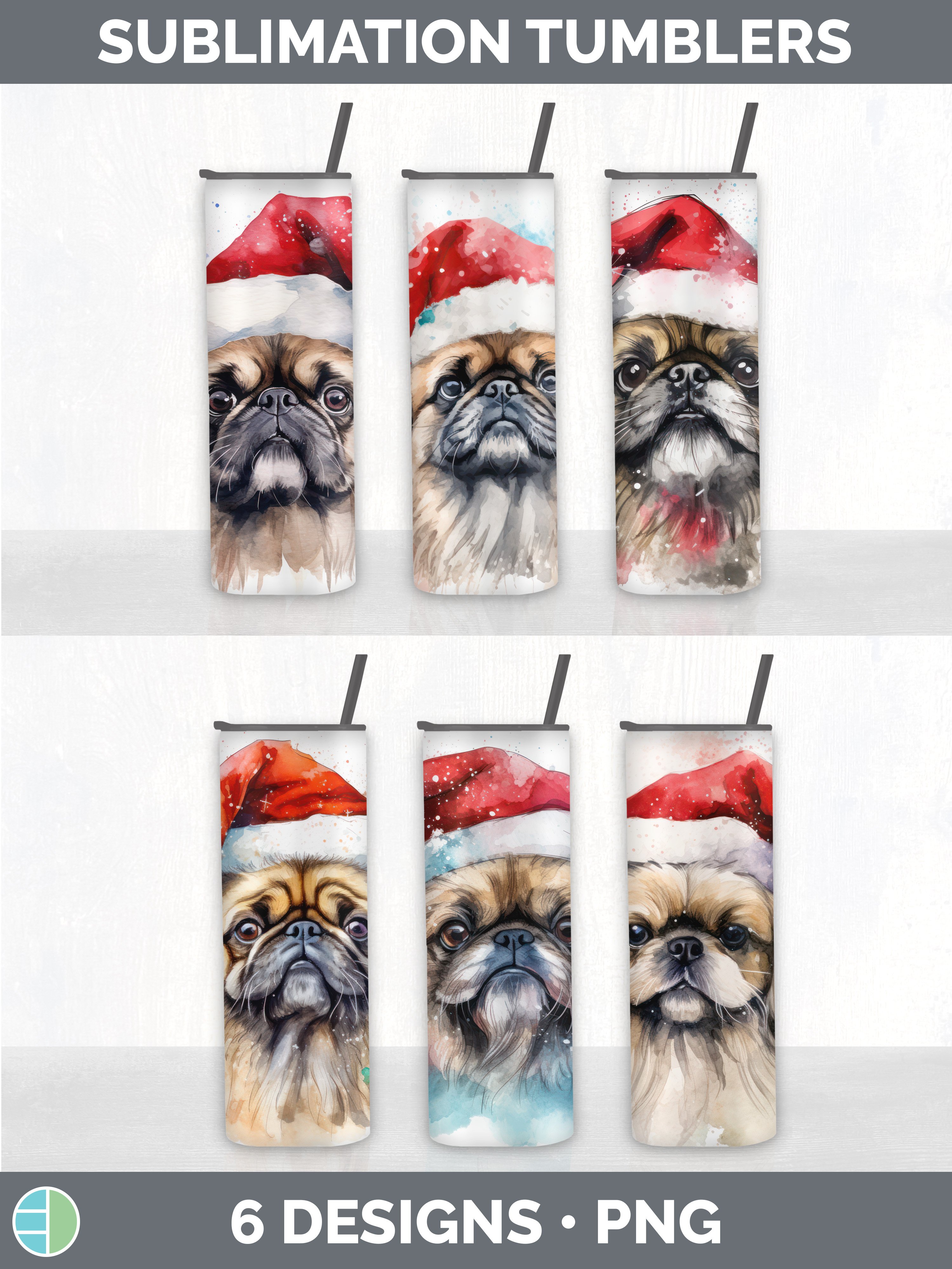 Christmas Santa Hat Pekingese Dog Tumbler | Sublimation 20 o