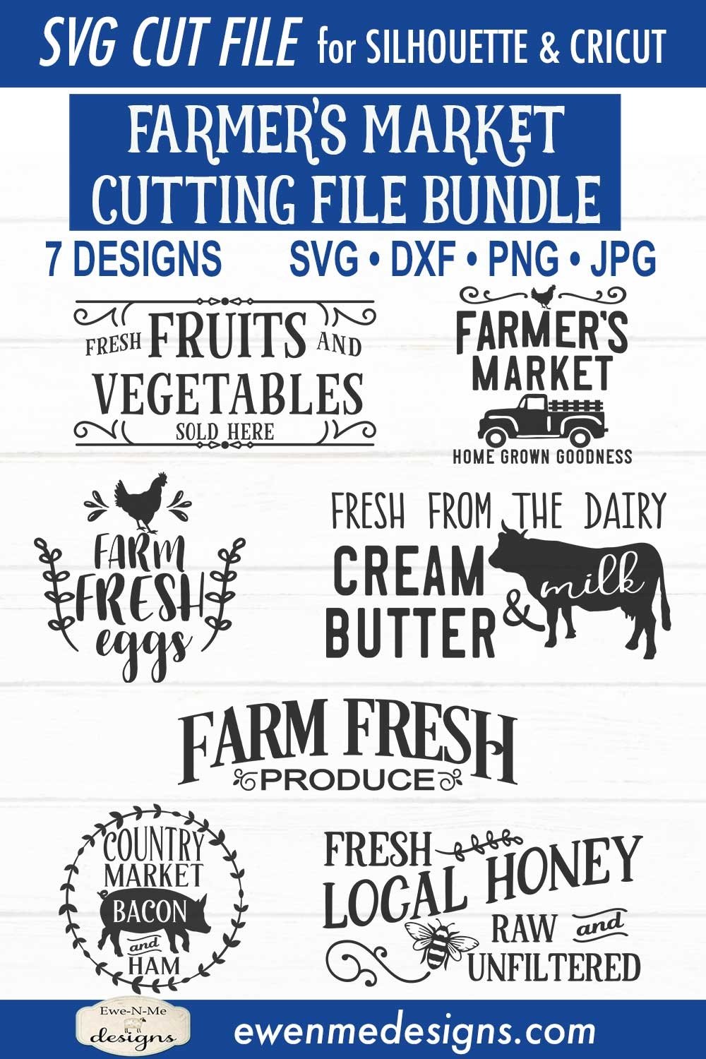 Farmers Market Bundle | Cow Pig Chicken | Produce SVG
