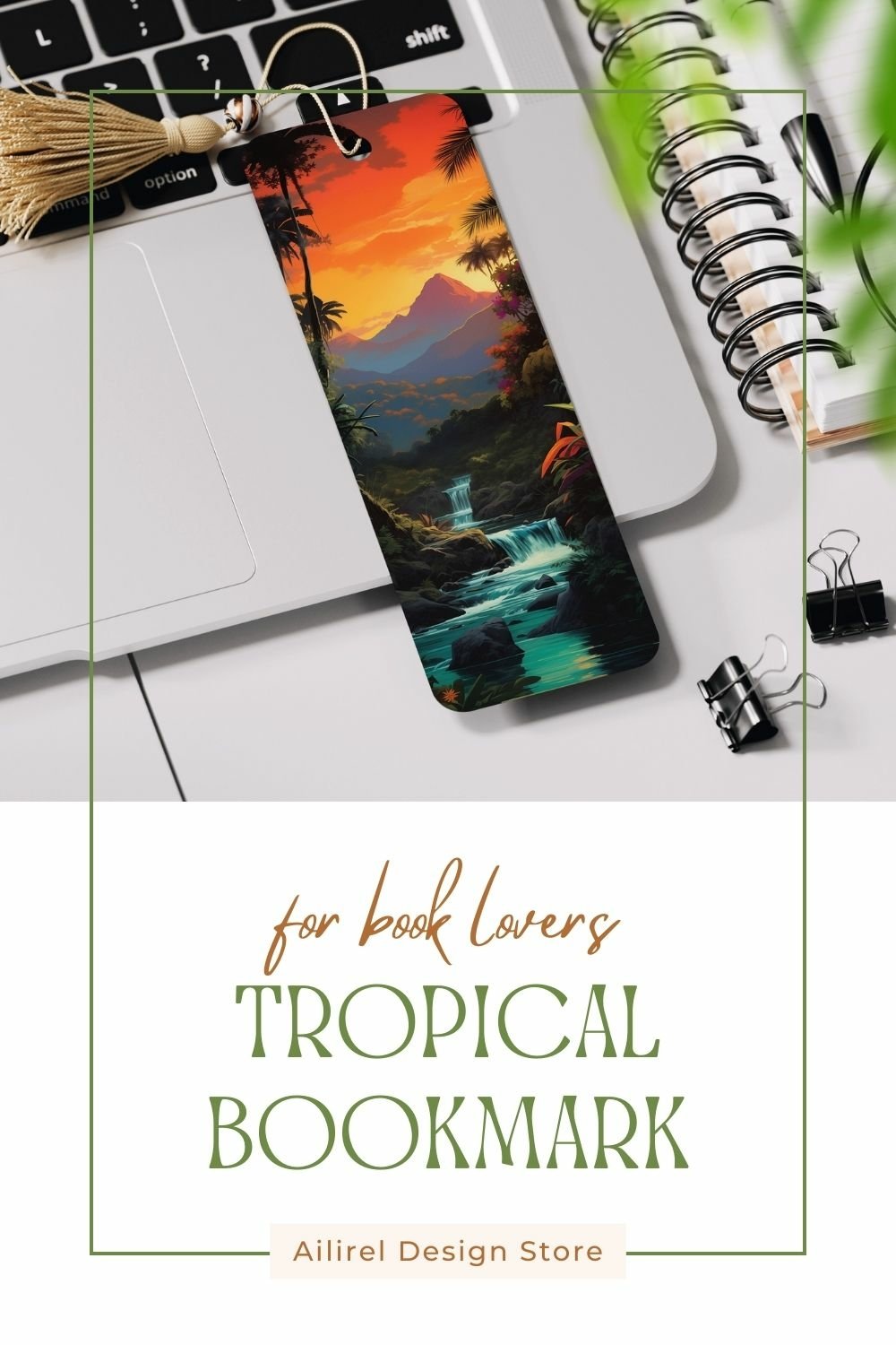 Tropical Bookmark Design, Printable Bookmark Sublimation PNG