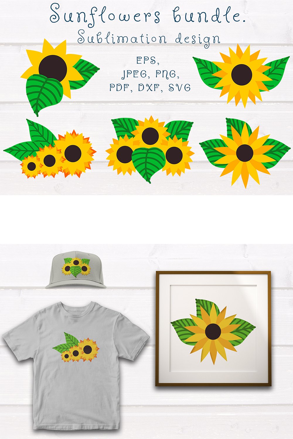 Sunflower SVG bundle. Sunflower sublimation (955310)