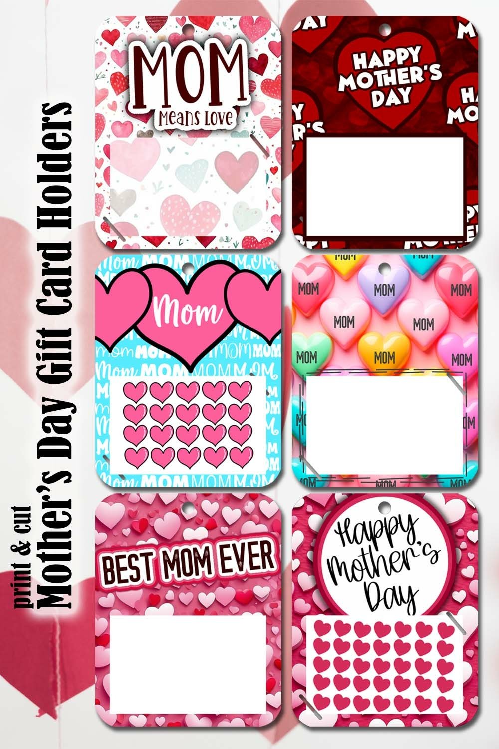 Mother's Day Gift Card Holders: Printable Designs"