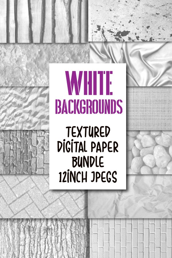 White Texture Background Images Digital Papers Bundle