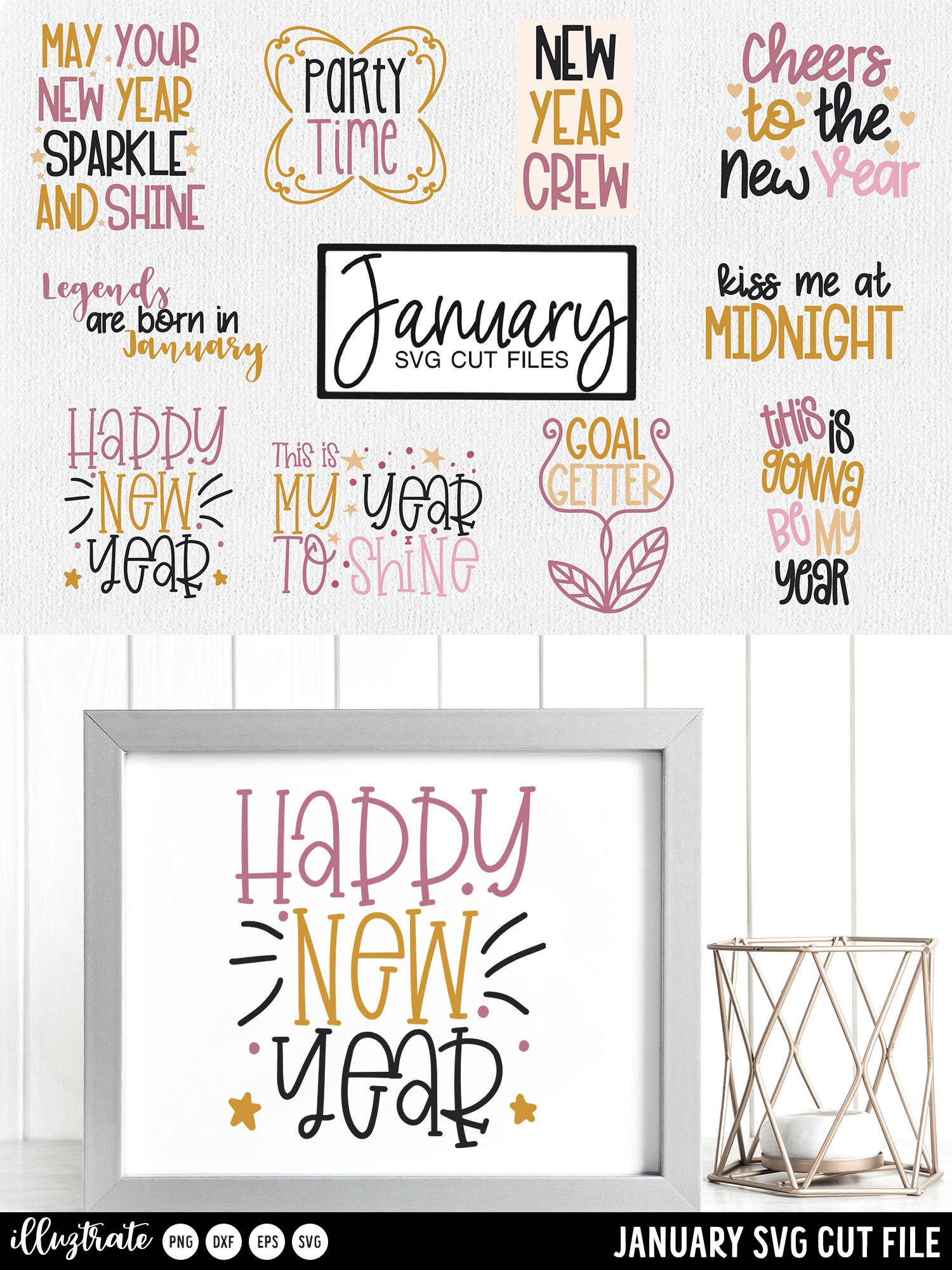 January SVG Cut Files for Cricut