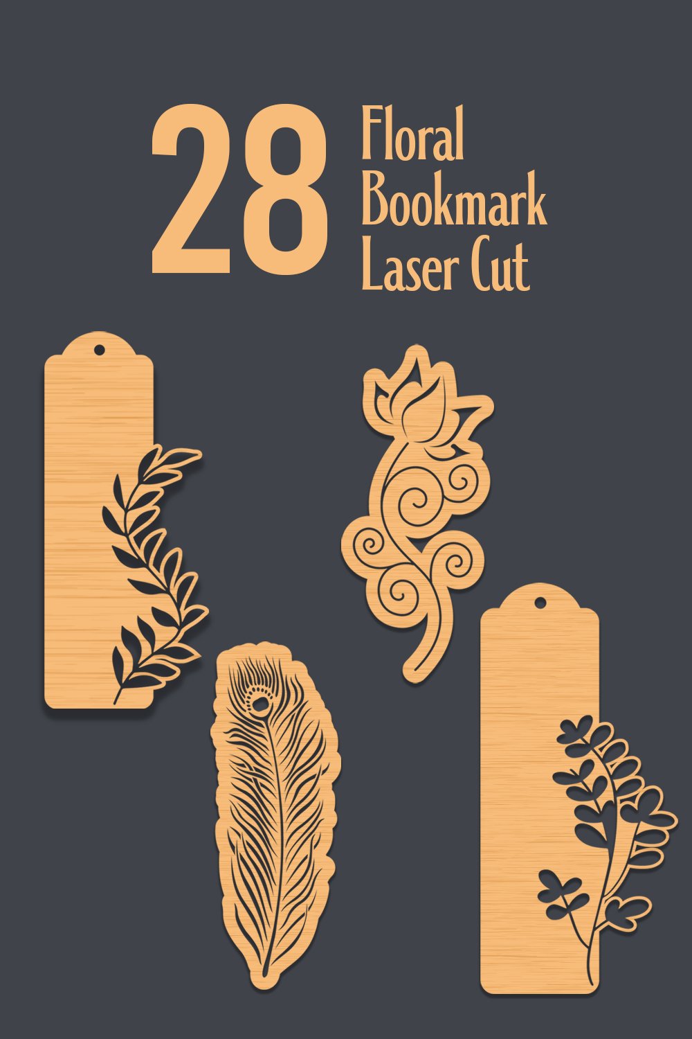 28 Floral Bookmark SVG Laser Cut Files Template