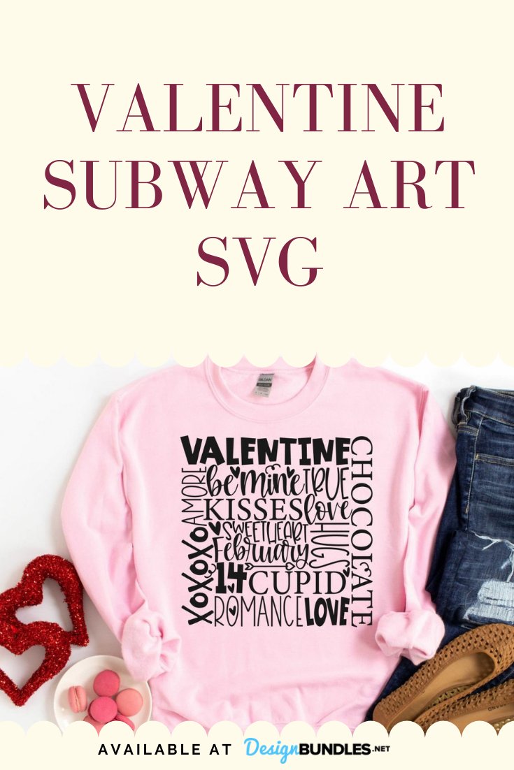 Valentines Day Subway Art SVG File