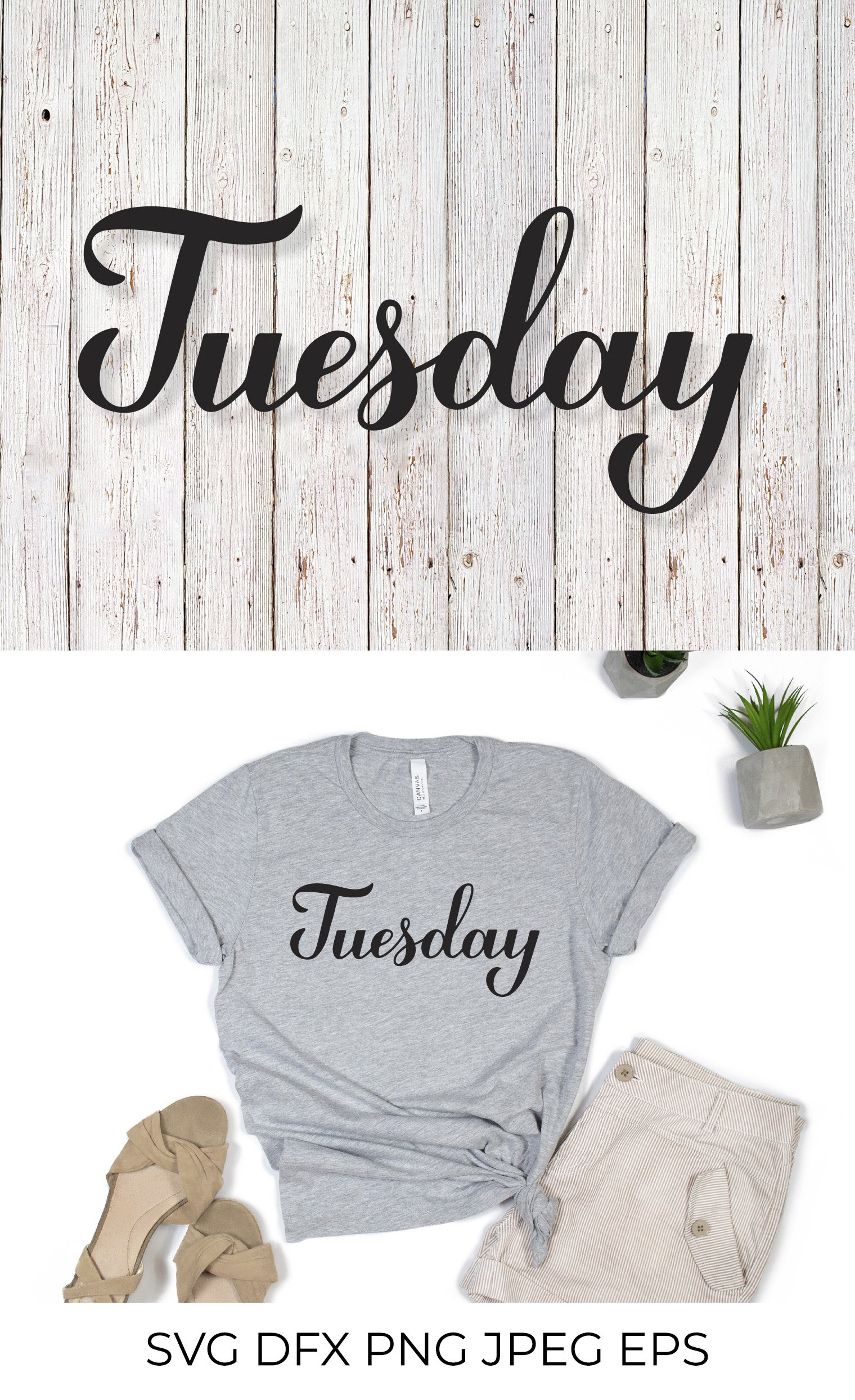 Tuesday SVG. Calligraphy hand lettering . Weekdays SVG
