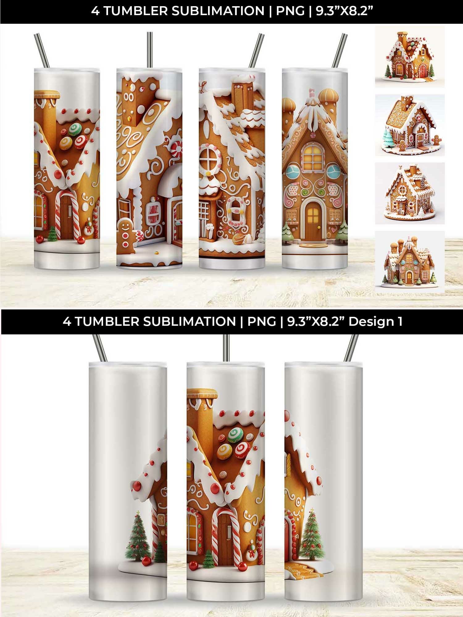 Christmas Gingerbread House Tumbler Sublimation 20 (2888928)