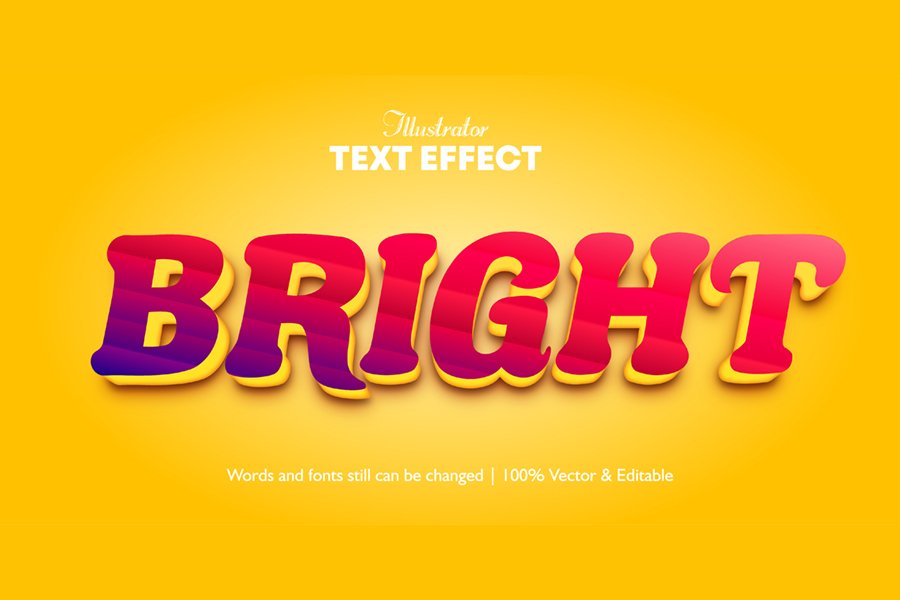 Bright Editable Illustrator Text Effect