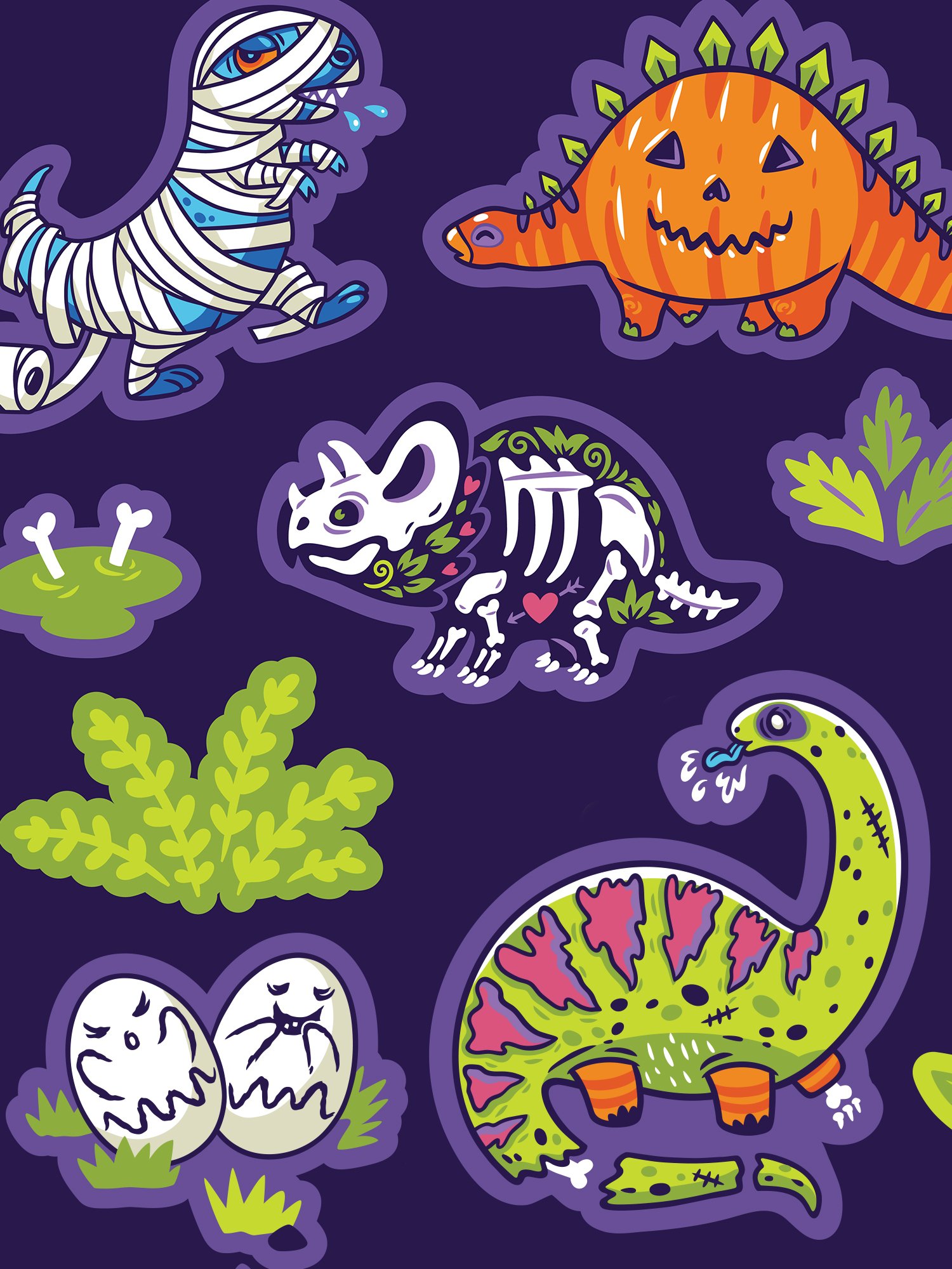Halloween Dinos stickers