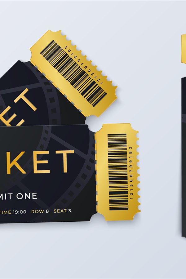 Two movie tickets. Realistic cinema theater (1426203)
