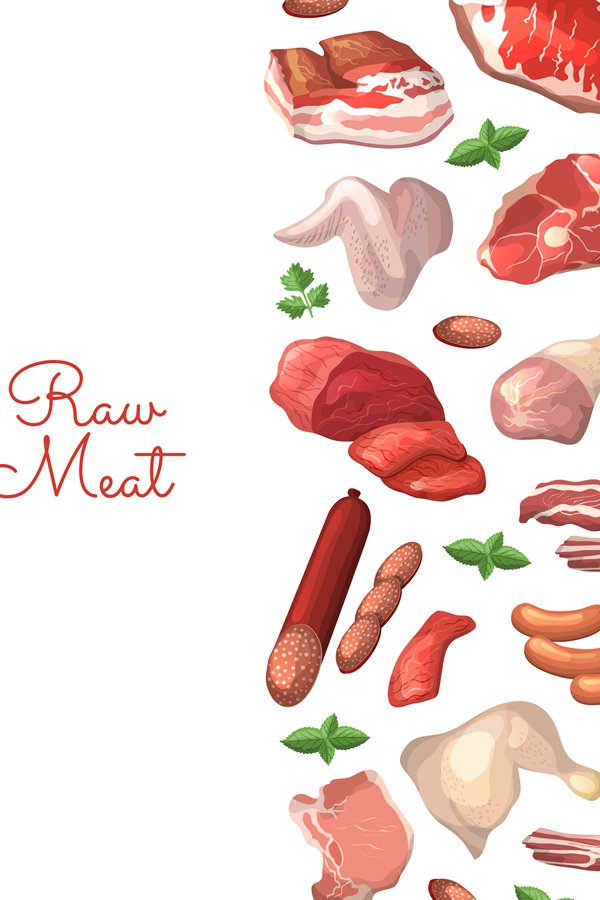 Vector cartoon meat elements background (846738)