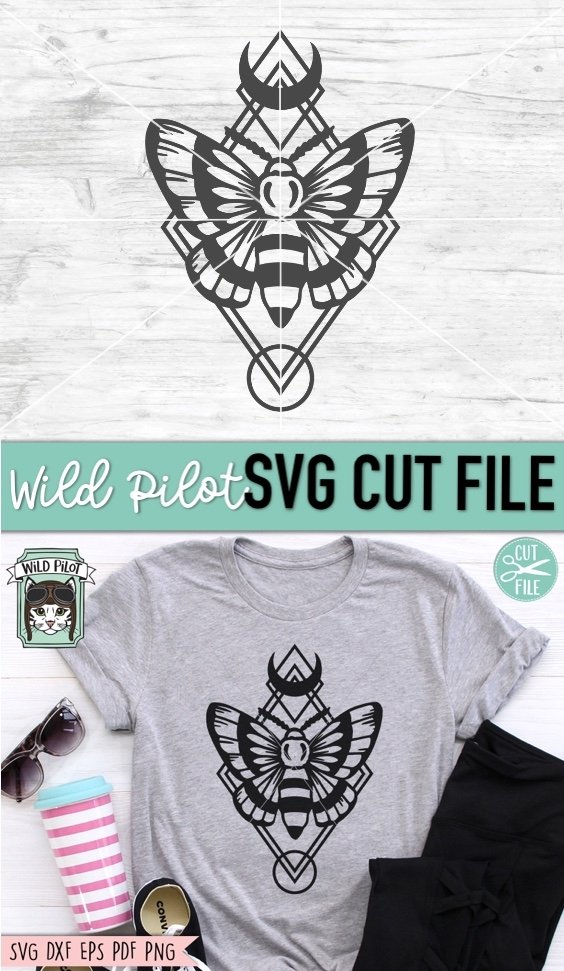 Moth SVG Cut File, Moth Geo SVG Cut File, Mystical SVG File