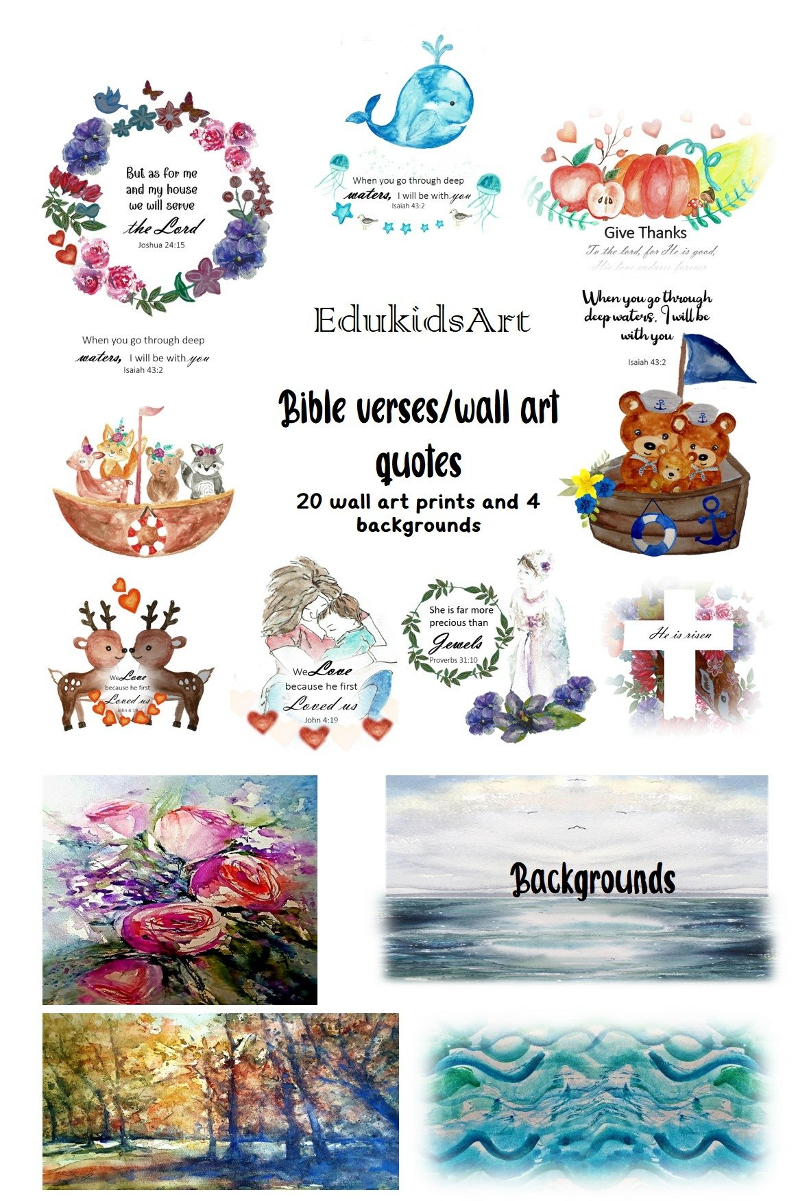 Christian mindful clipart bible verses wall art quotes