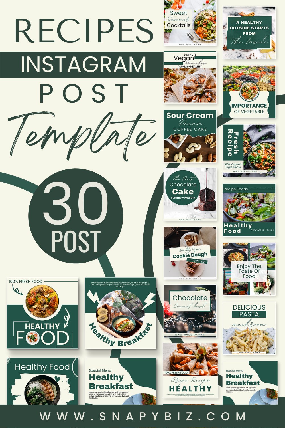 Instagram Recipe Template Editable Instagram Post Template