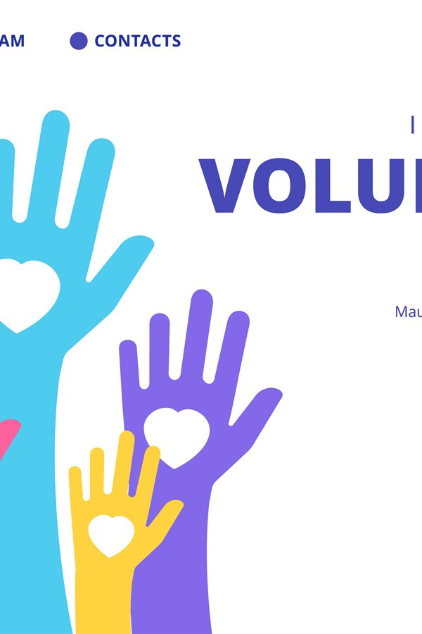 Volunteer day landing page. Vector volunteering banner templ