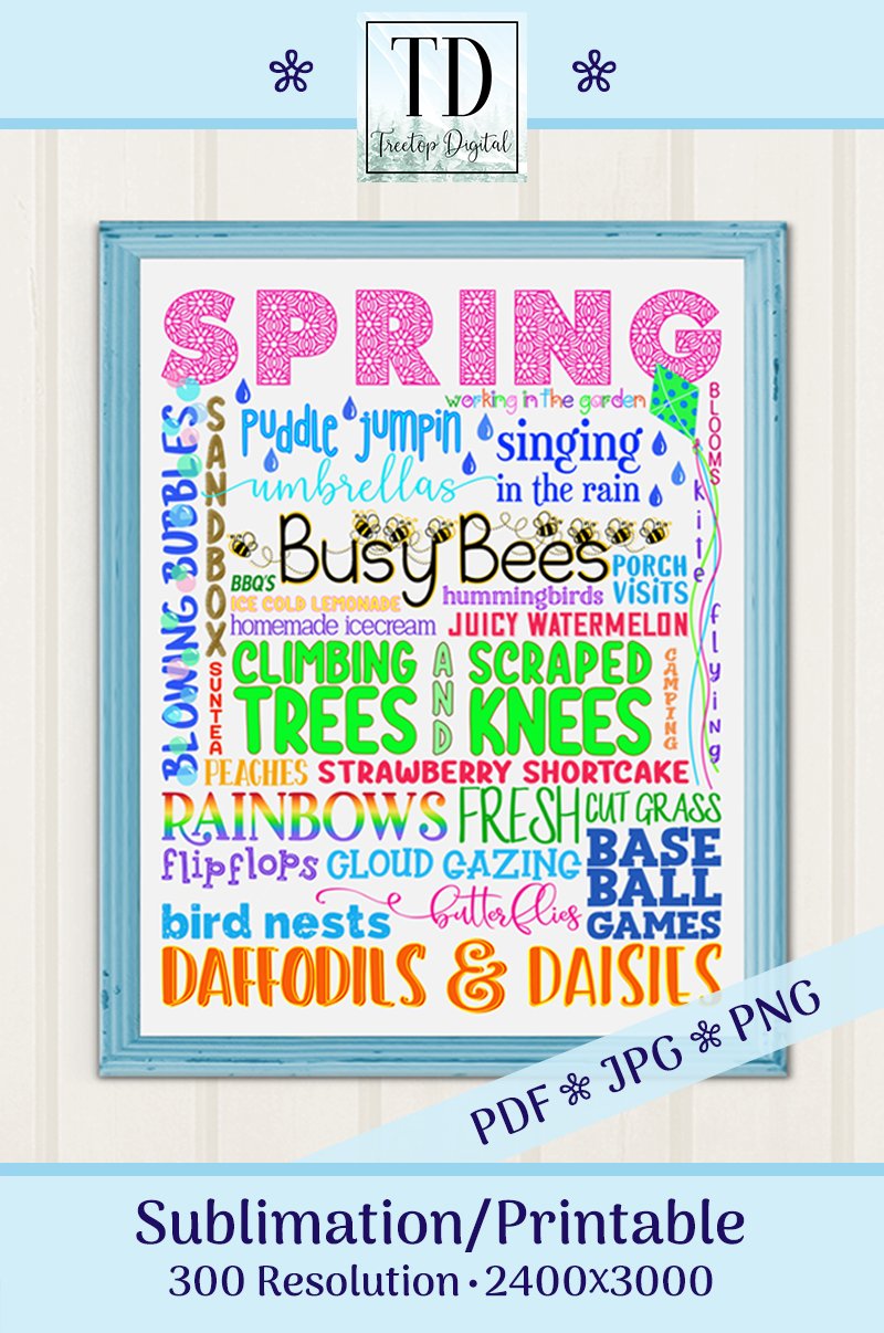 Spring Subway Art, Spring Flag Sublimation, Spring Printable