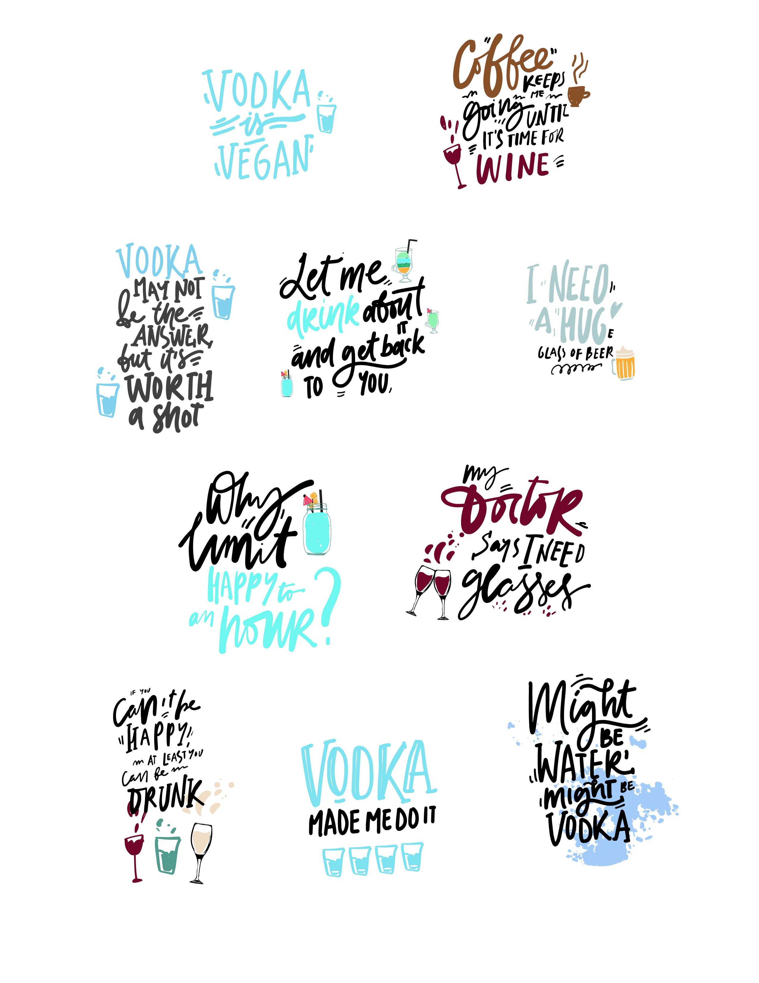 funny alcohol stickers vol. 2