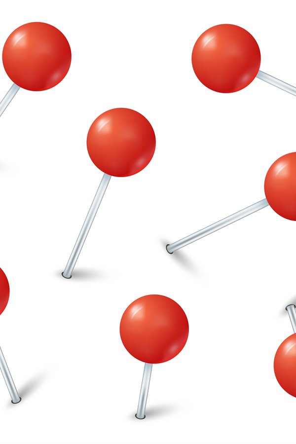 Red map pin markers vector collection