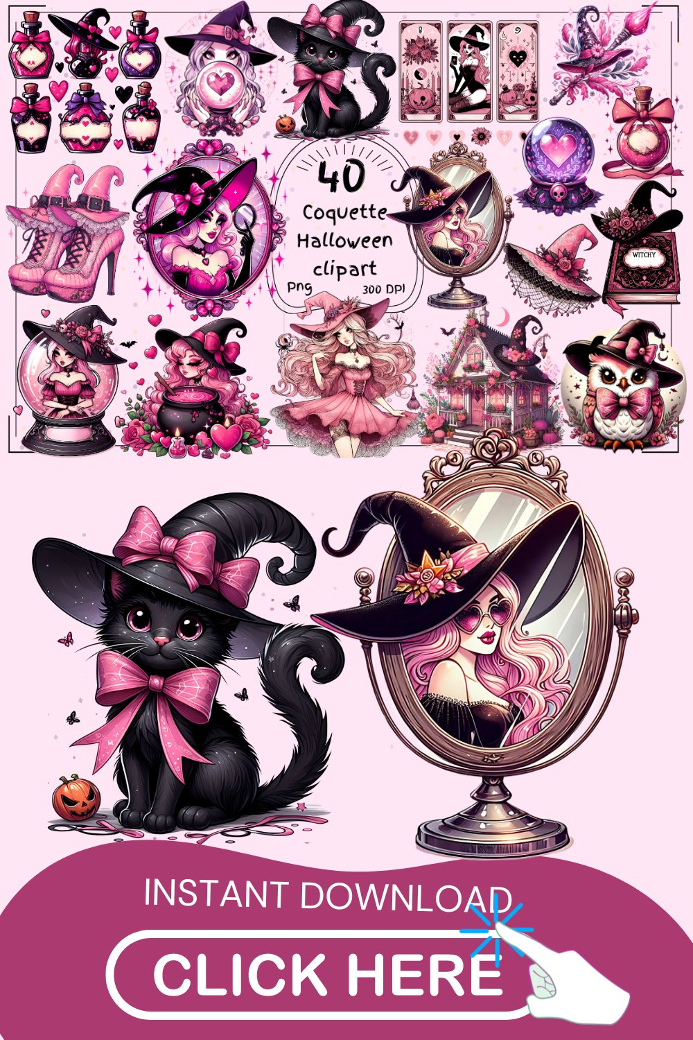 35 Retro Halloween Clipart Collection