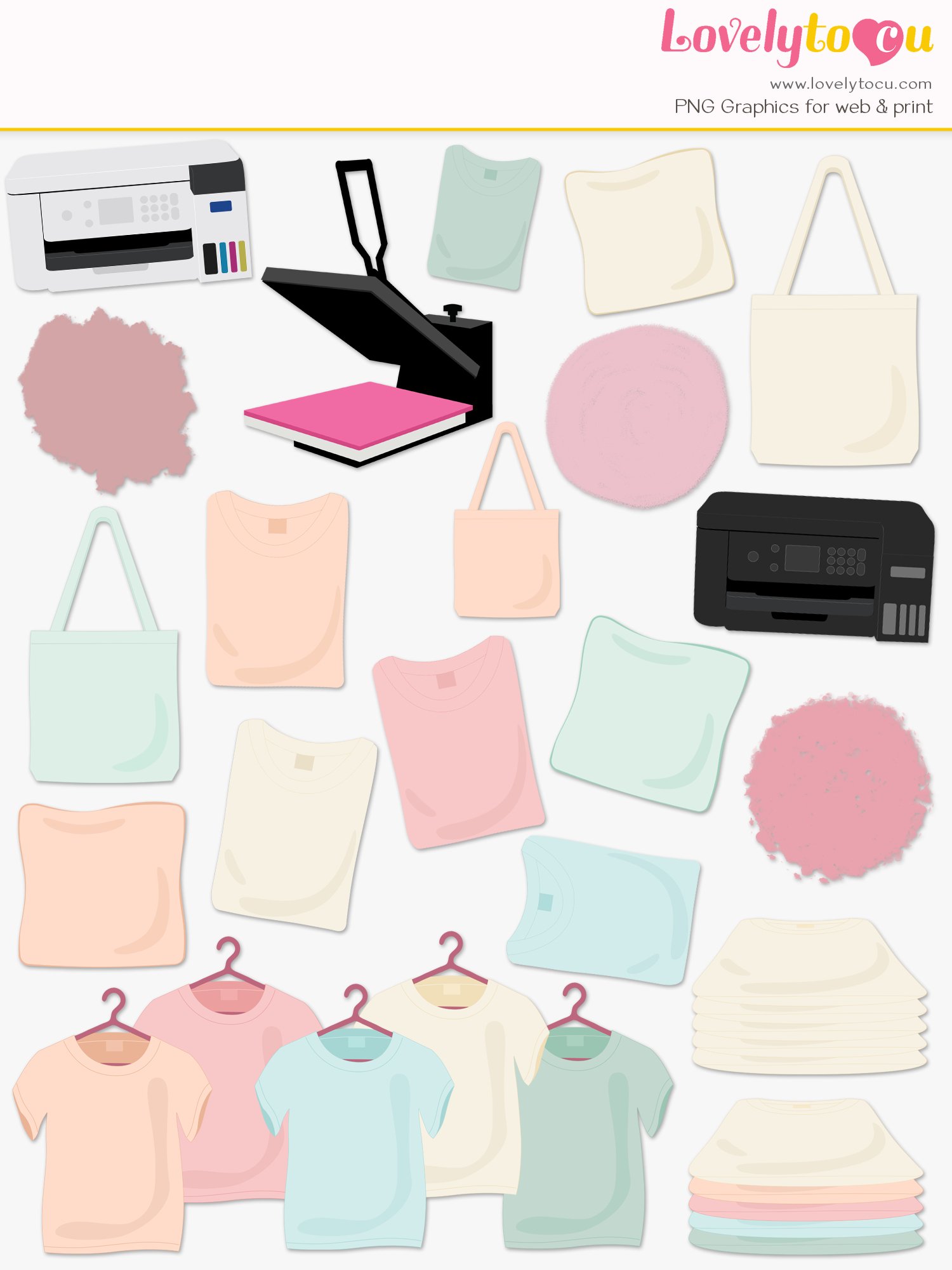 T-shirt sublimation tools clipart, heat press (1800790)