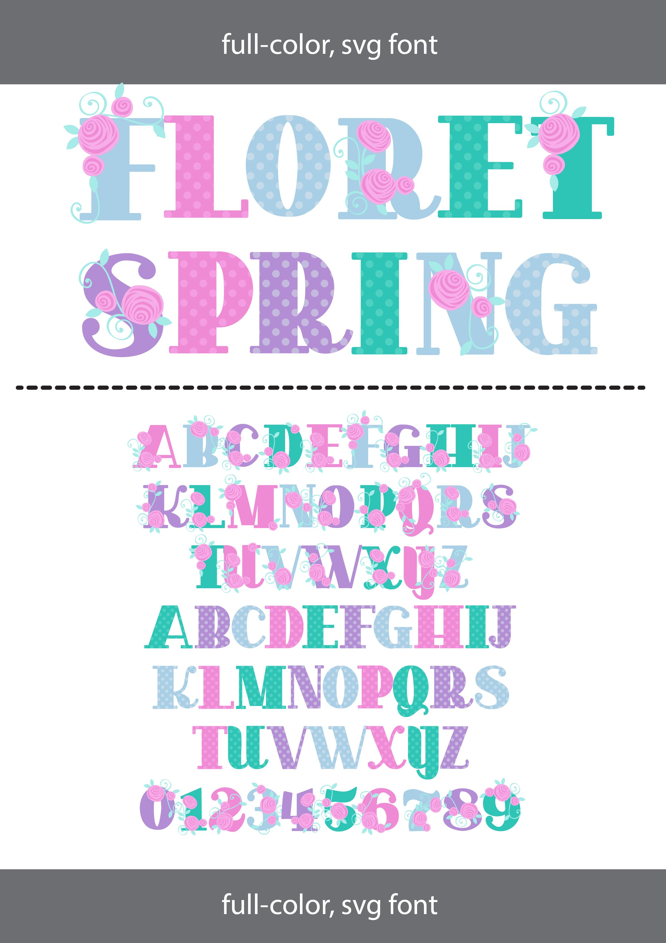 Flower Themed Full Color SVG Font