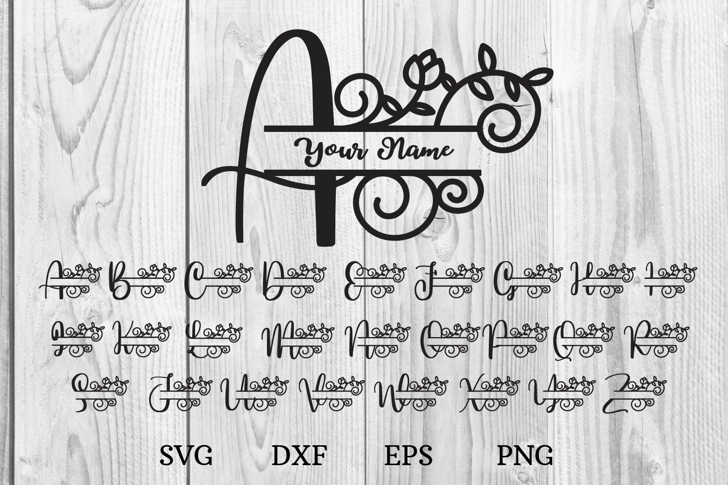 decoration letter monogram, sign monogram floral